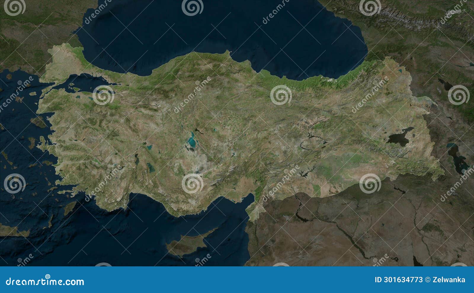Turkiye Highlighted. High-res Satellite Stock Illustration ...