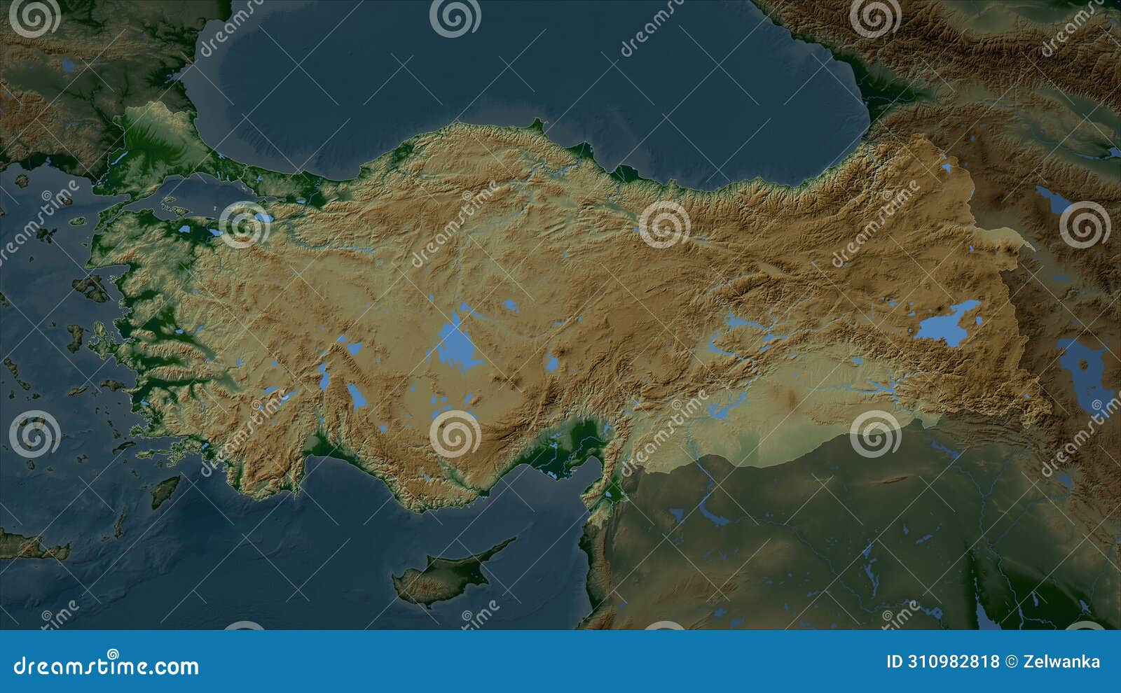 Turkiye Highlighted. Physical Stock Illustration - Illustration of ...