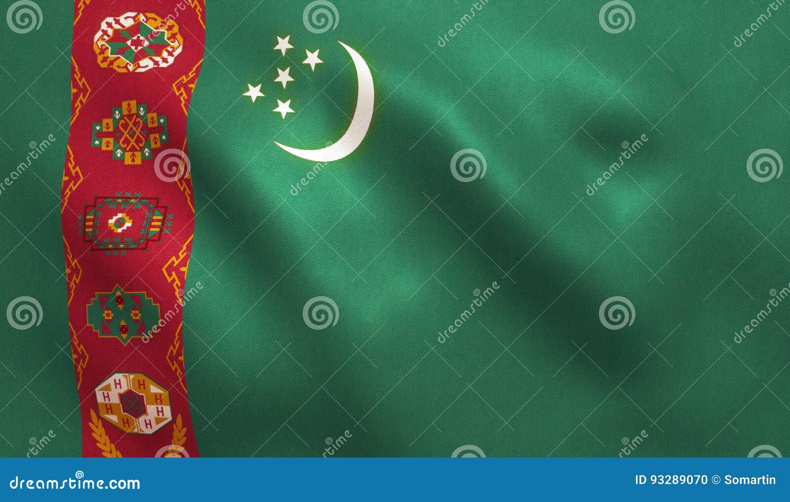 Turkmenistan Flag Map, Chaotic Particles Pattern In The Turkmenian Flag ...