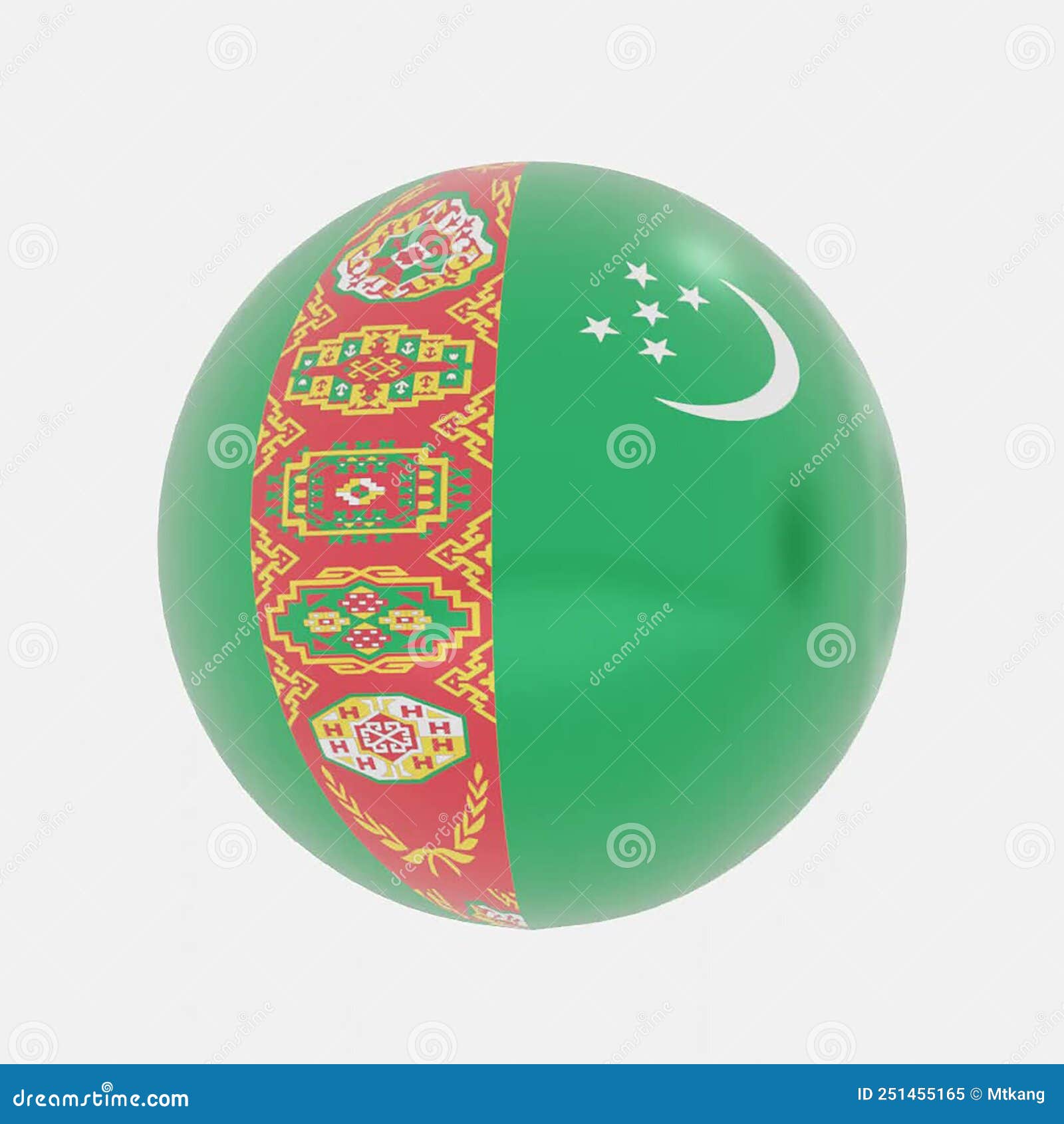 Turkmenistan Flag Icon or Symbols Stock Illustration - Illustration of ...