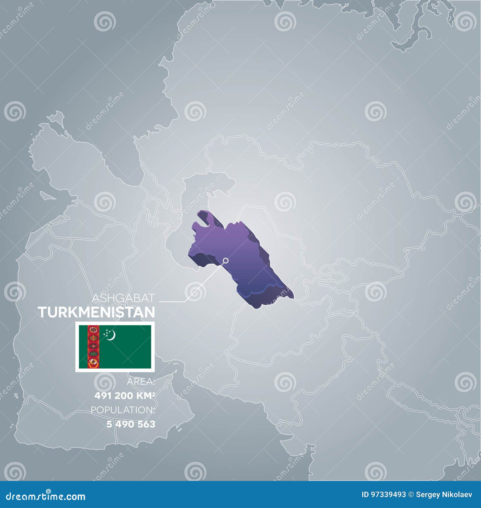Turkmenistan Population Map. Stick Figures Turkmenian People Map ...
