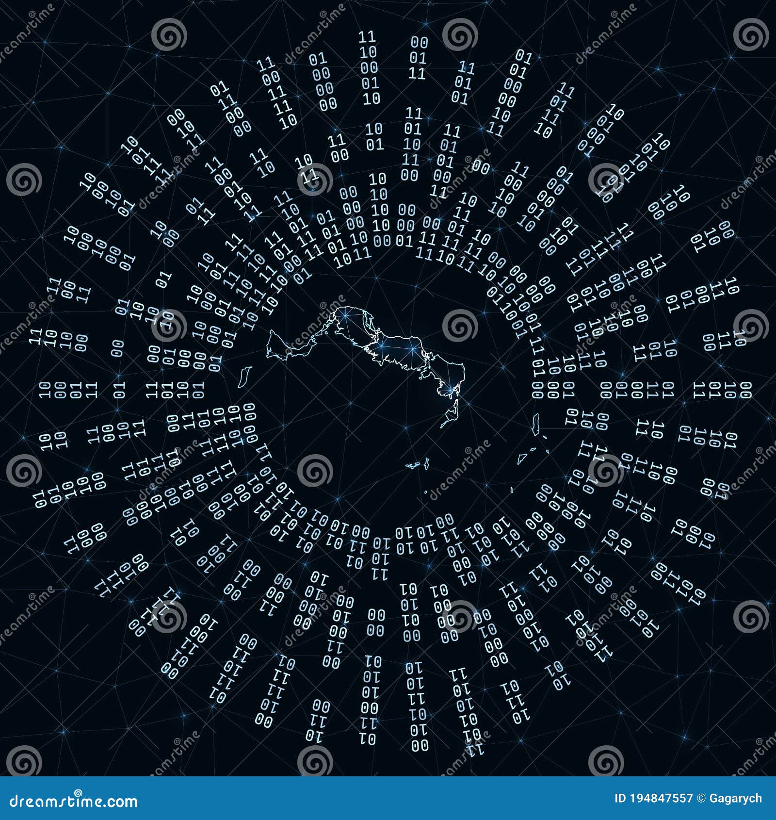 Turks And Caicos Islands Digital Map. Royalty-Free Stock Photography ...