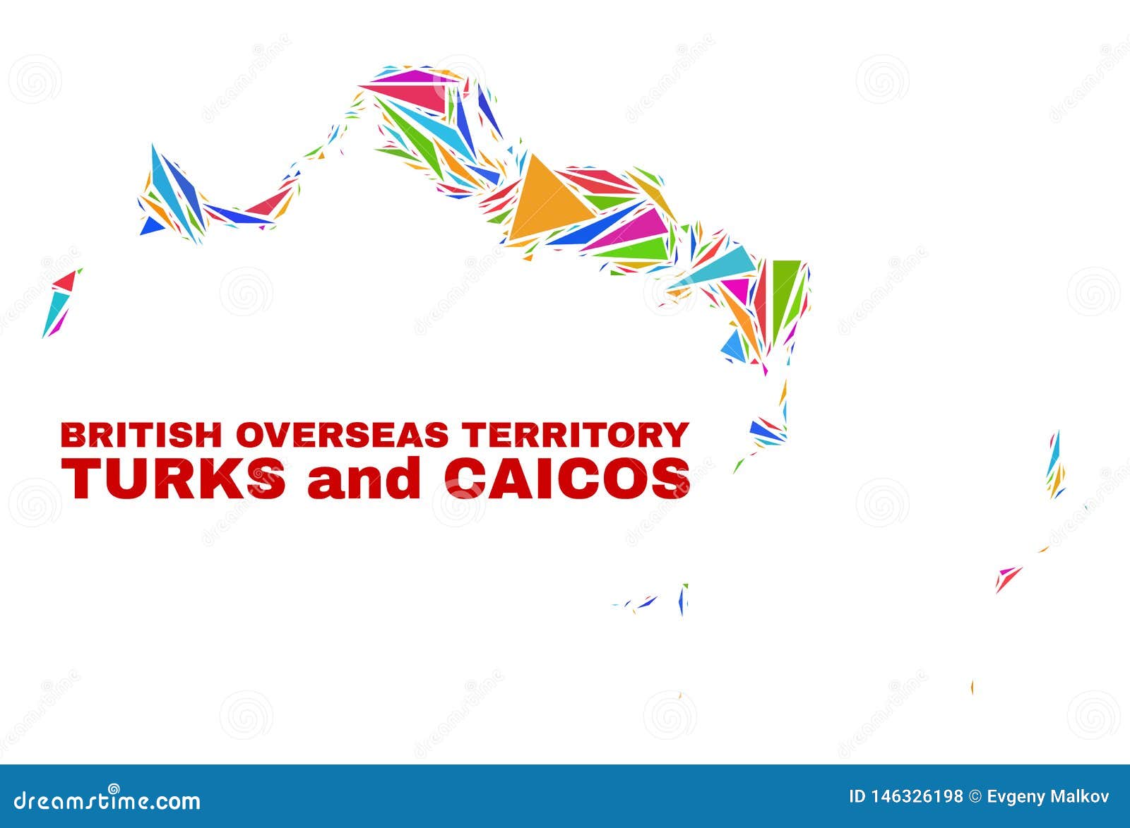 Turks and Caicos Islands Map - Mosaic of Color Triangles Stock Vector ...