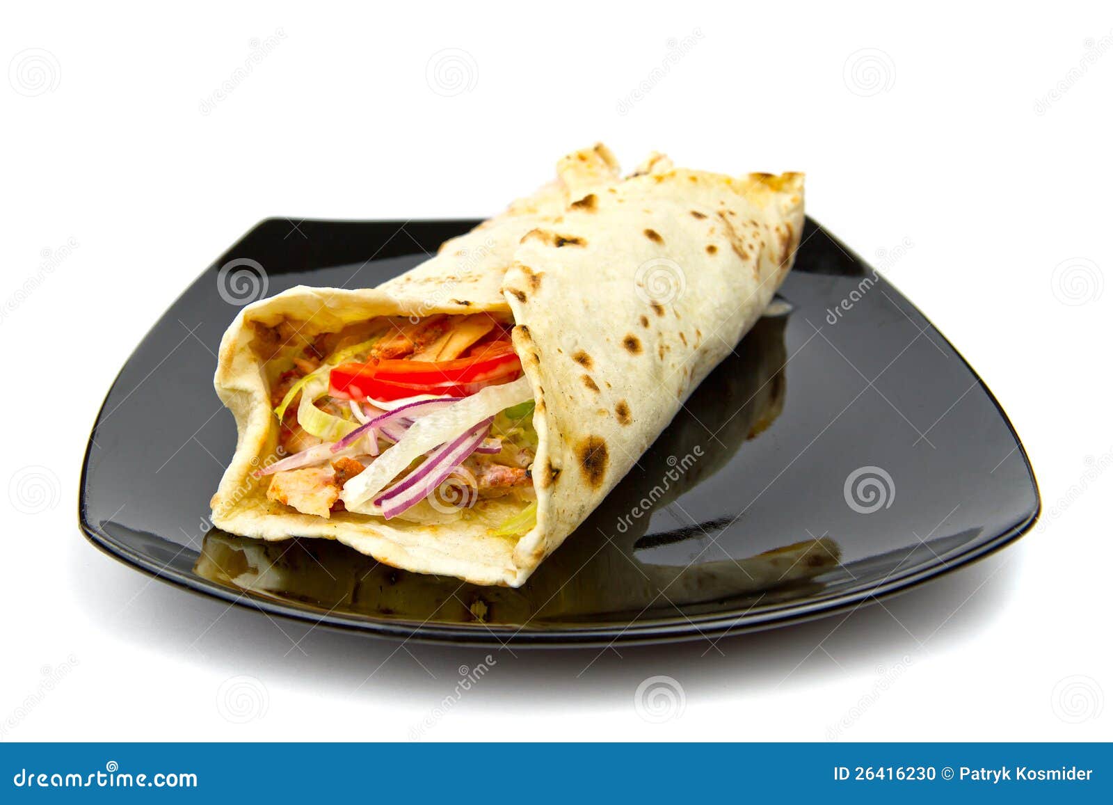 Turkse Kip Doner Kebab Op Plaat Stock Foto - Image of kebab, maaltijd ...