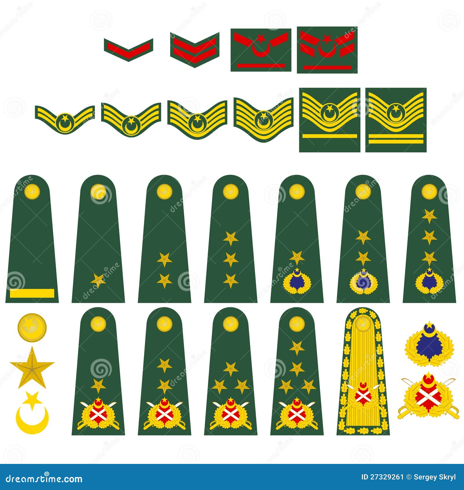 Turkse legerinsignes vector illustratie. Illustration of pictogram ...