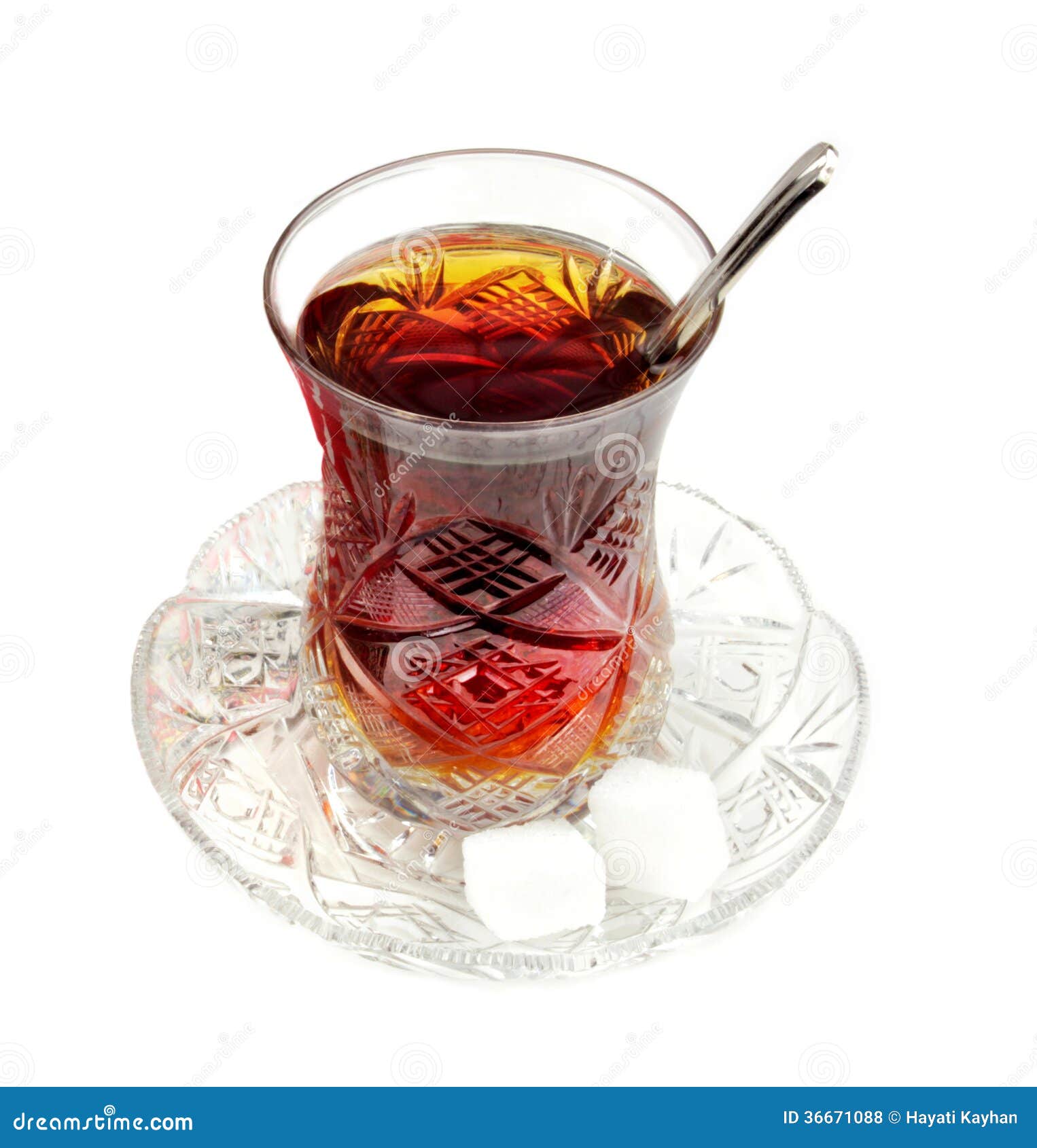 Turkse Thee Met Traditioneel Kristalglas Stock Foto - Image of heet ...