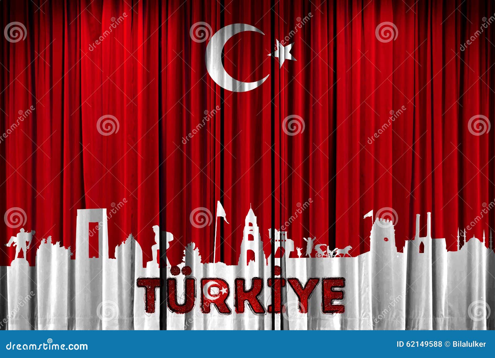 Turkse Vlag, Feest En Vieringsontwerpbevordering Stock Illustratie ...