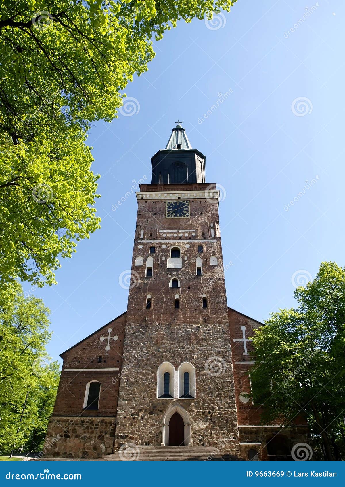 Turku Cathedral stock image. Image of blue, summer, evangelic - 9663669