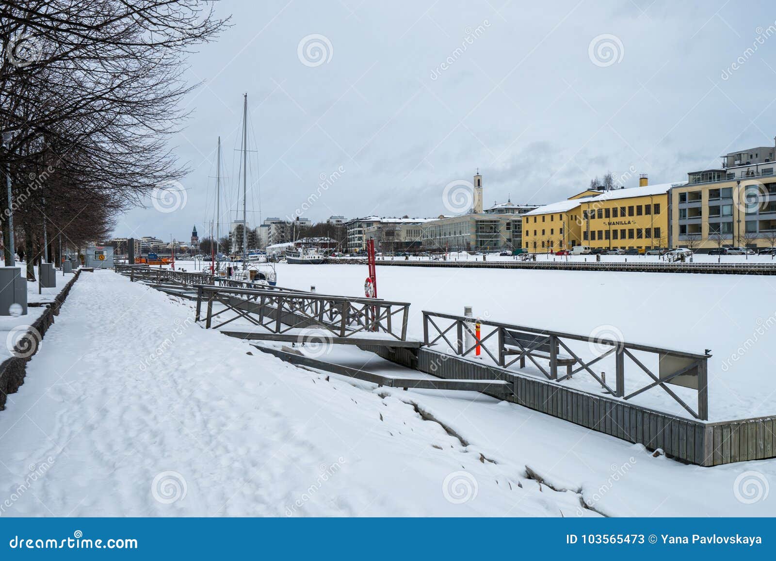 Turku City during winter stock image. Image of europe - 103565473