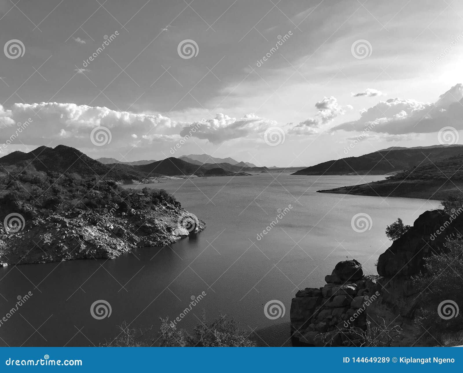 Turkwel Dam stock image. Image of clouds, landscape - 144649289