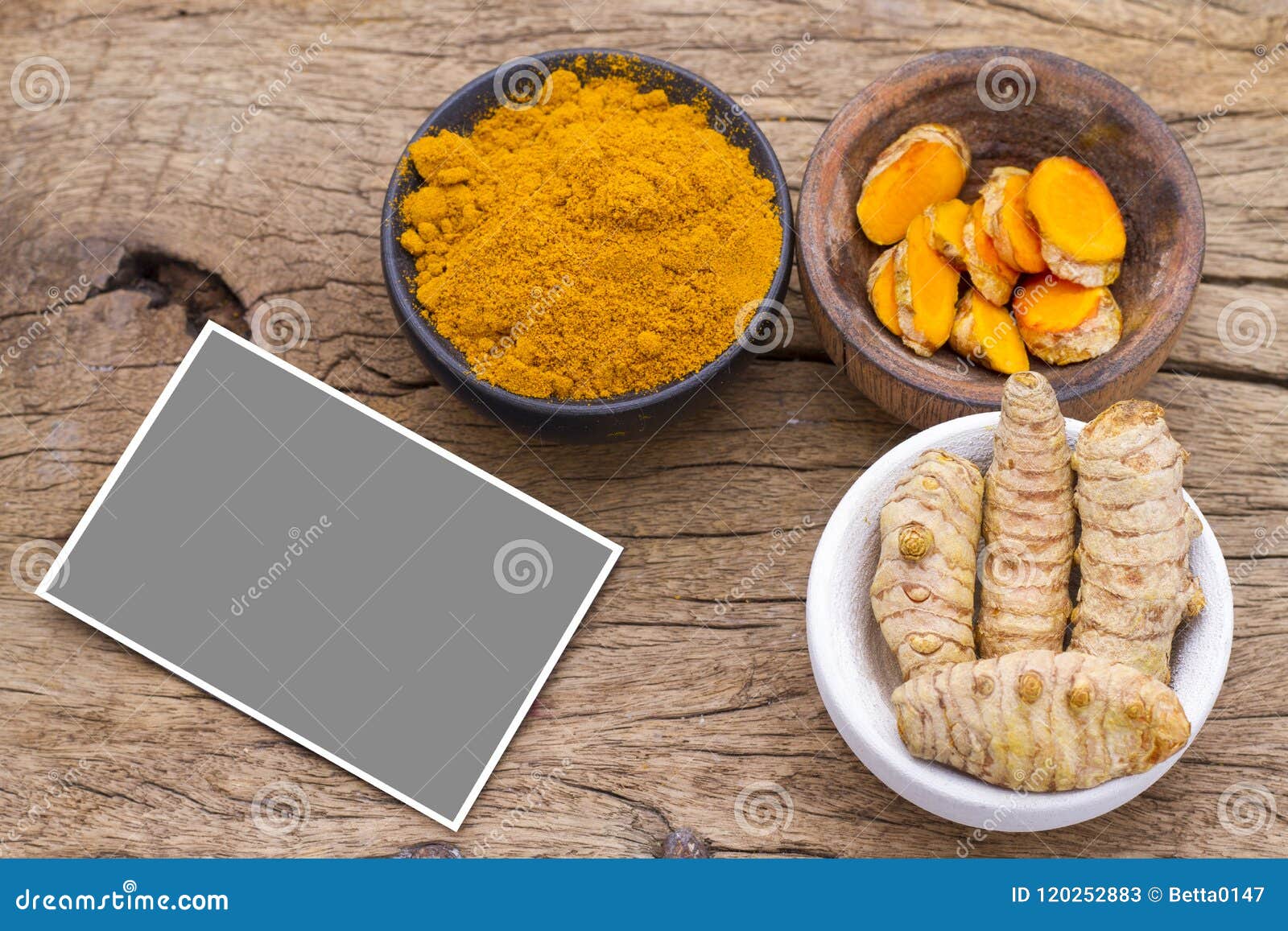 Turmeric in Bowl on Table, Top View Stock Image - Image of ginger ...