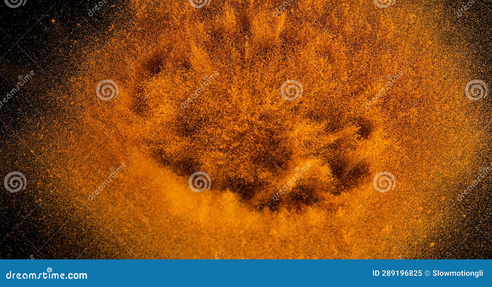 Turmeric, Curcuma Longa, Powder Exploding Against Black Background ...