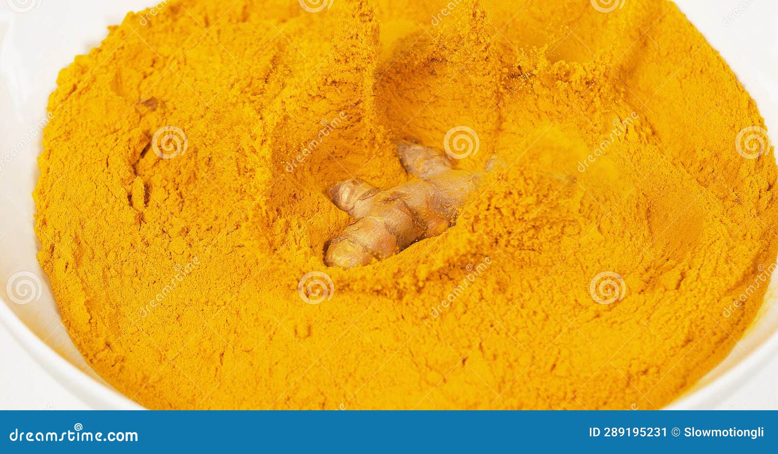 Turmeric, Curcuma Longa, Root Falling on Curcuma Powder, Indian Spice ...