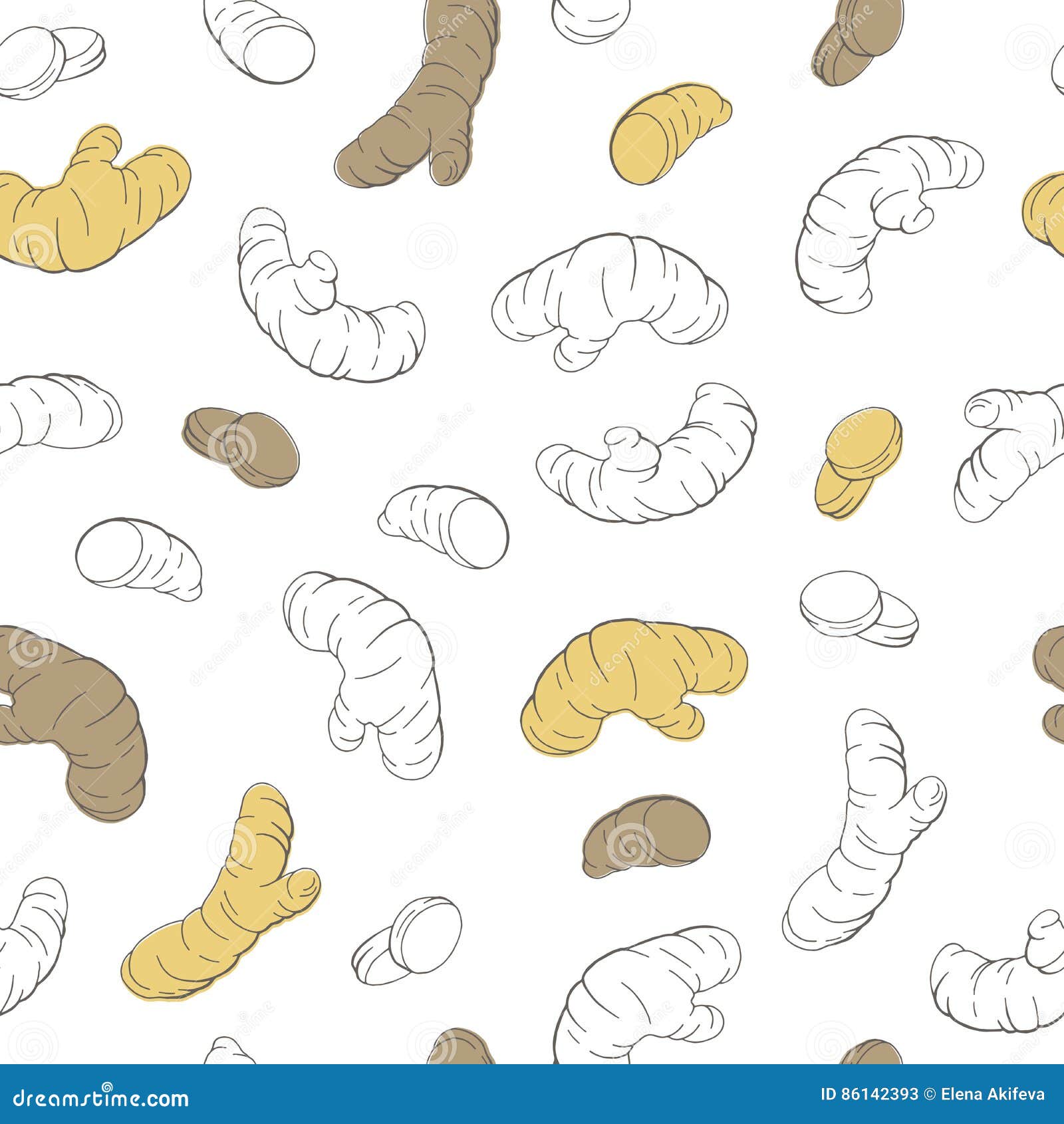 Turmeric Graphic Color Seamless Pattern Illustration Stock Vector ...