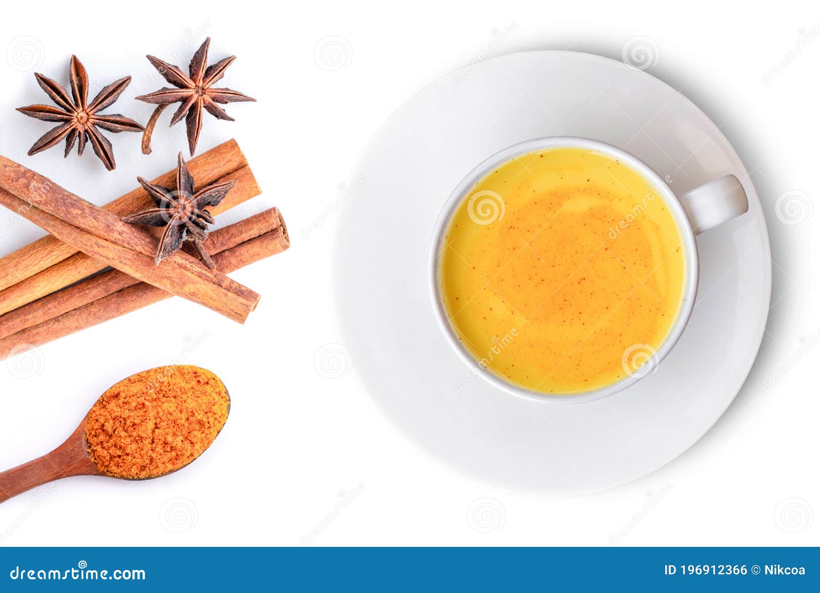 Golden tumeric milk stock photo. Image of golden, chai - 196912366