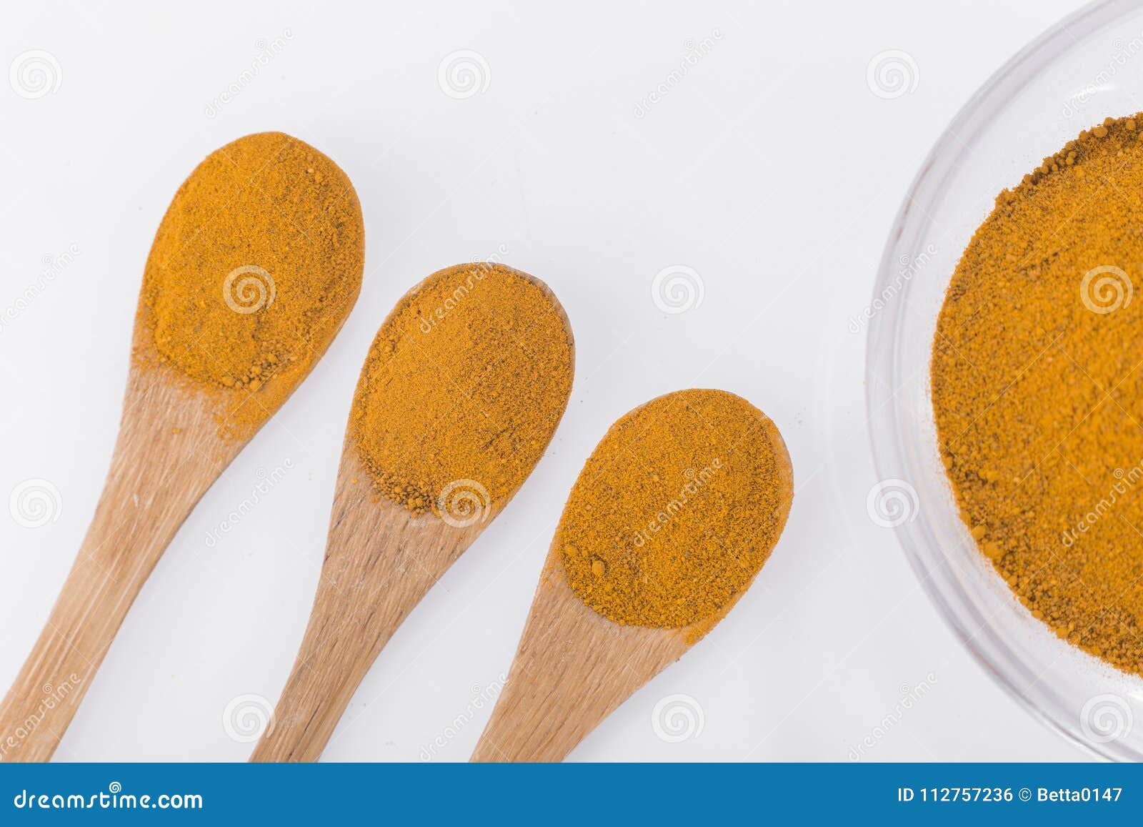 Turmeric Powder in Container Stock Photo - Image of isolated, heap ...
