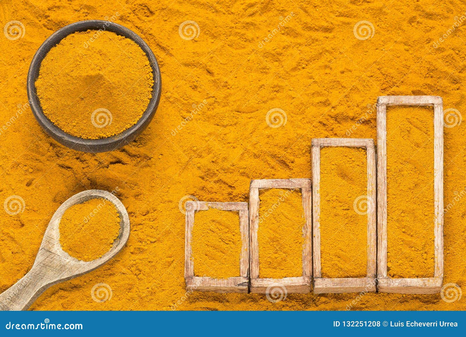 Turmeric Powder - Graph of Sales and Consumption Statistics. Top View ...