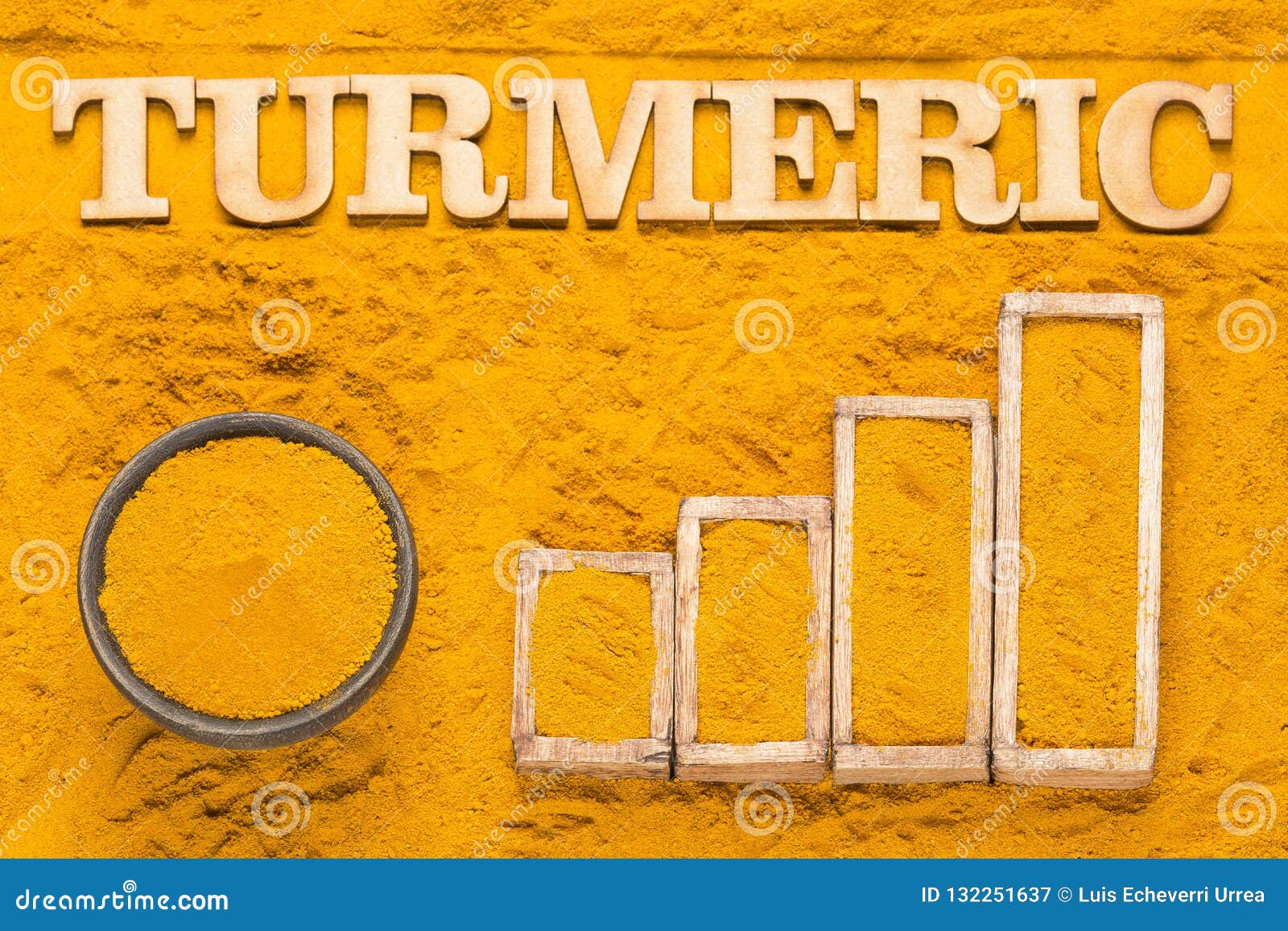 Turmeric Powder - Graph of Sales and Consumption Statistics. Top View ...