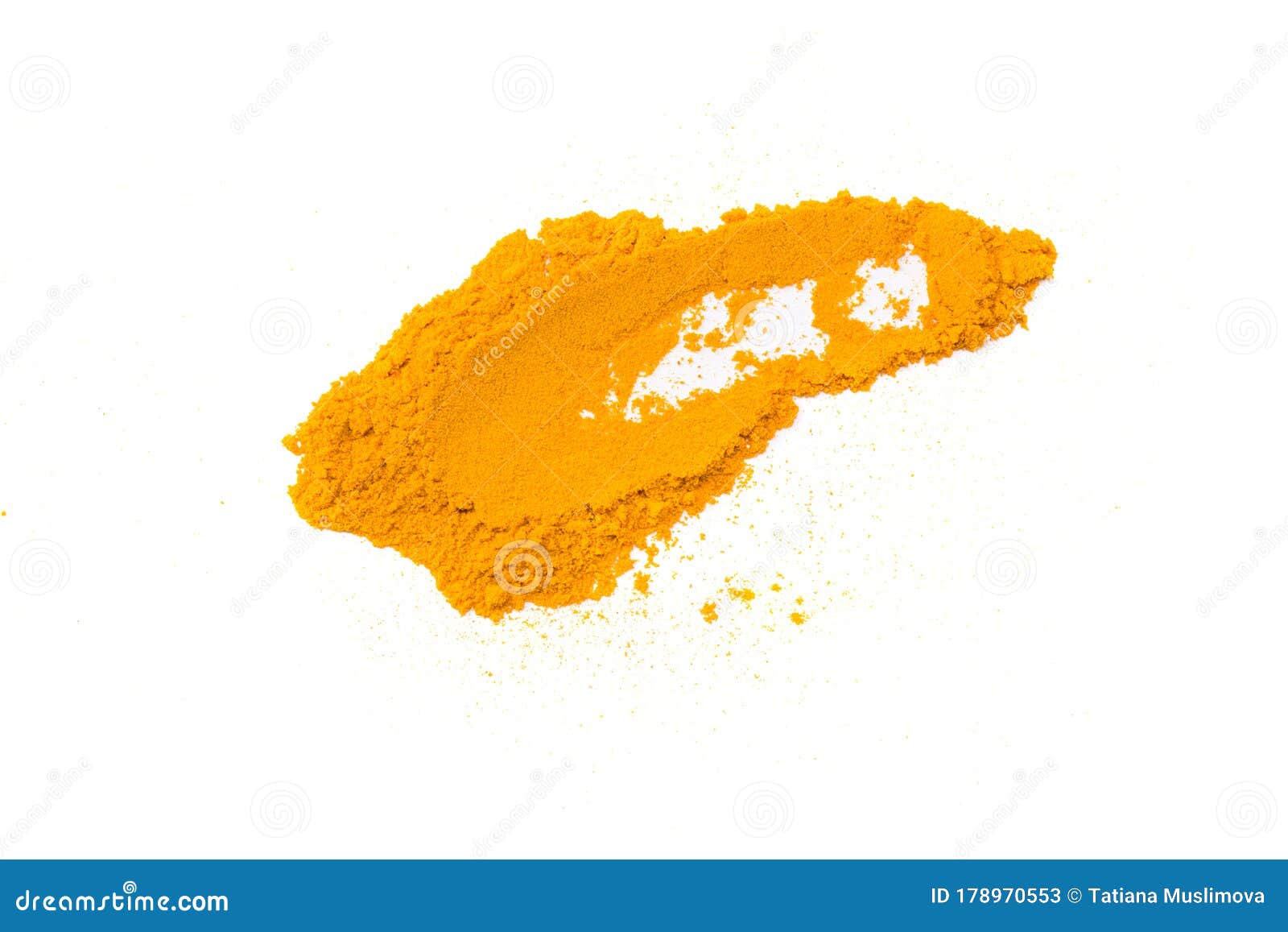 Turmeric Powder Isolated on White Background. Top View Stock Image ...