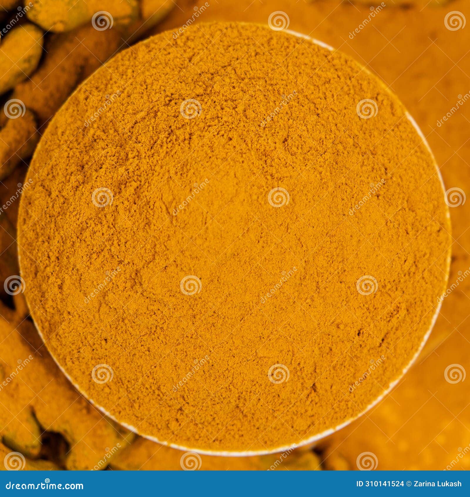 Turmeric Powder, Spices and Dried Root Top View Stock Photo - Image of ...