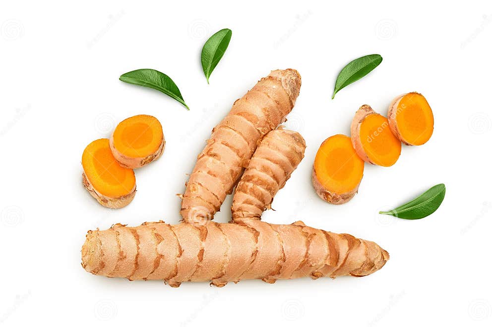 Turmeric Turmeric Root Isolated on White Background. Top View Stock ...