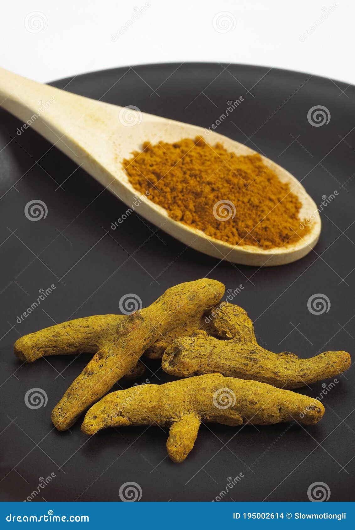 TURMERIC ROOT and POWDER, an INDIAN SPICE Stock Photo - Image of ...