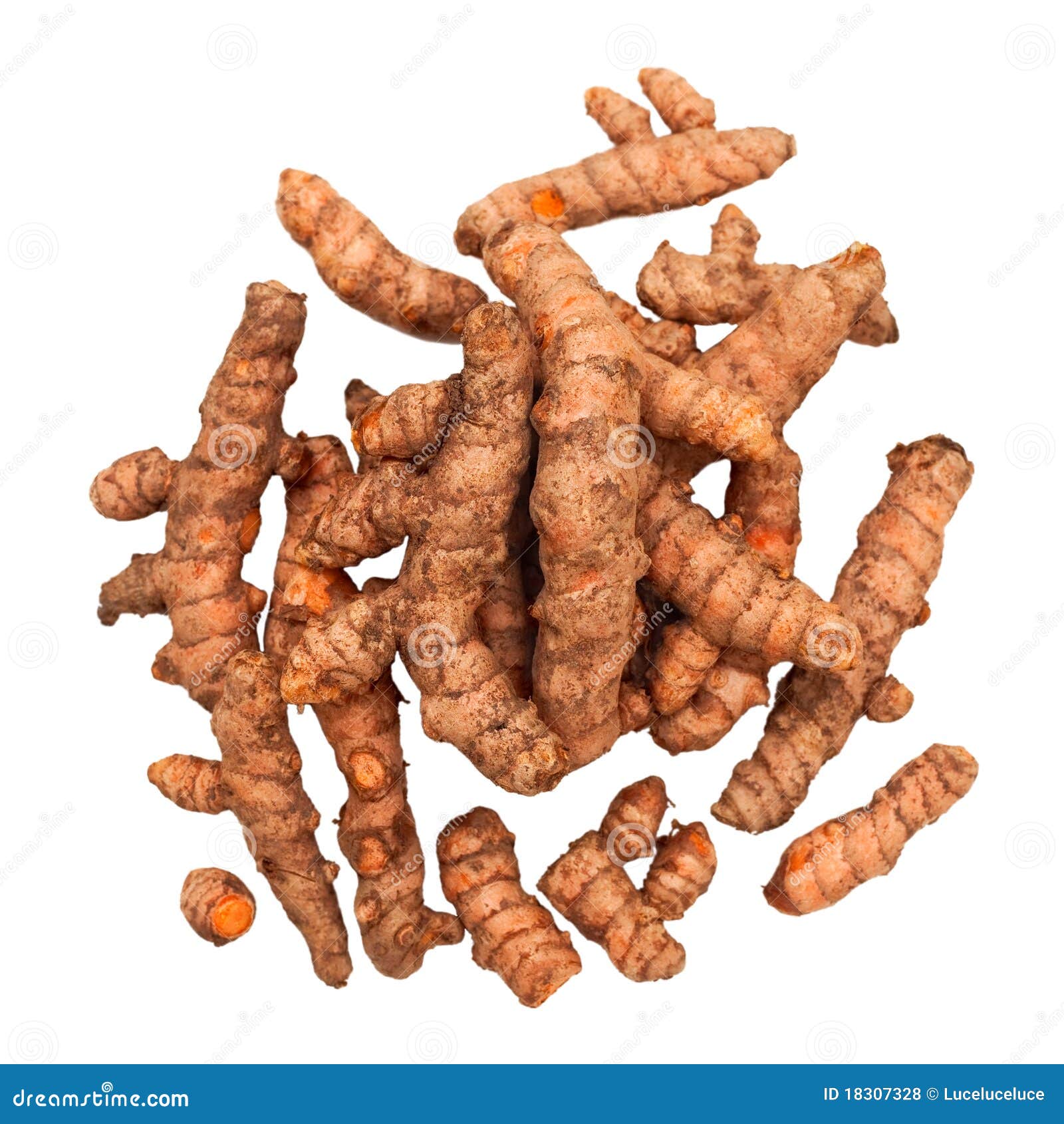 Turmeric Roots in a Pile Isolated Stock Photo - Image of clipping ...