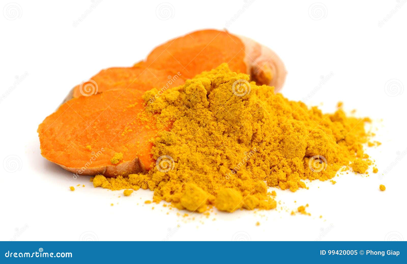 Turmeric Roots with Turmeric Powder Stock Image - Image of curing ...