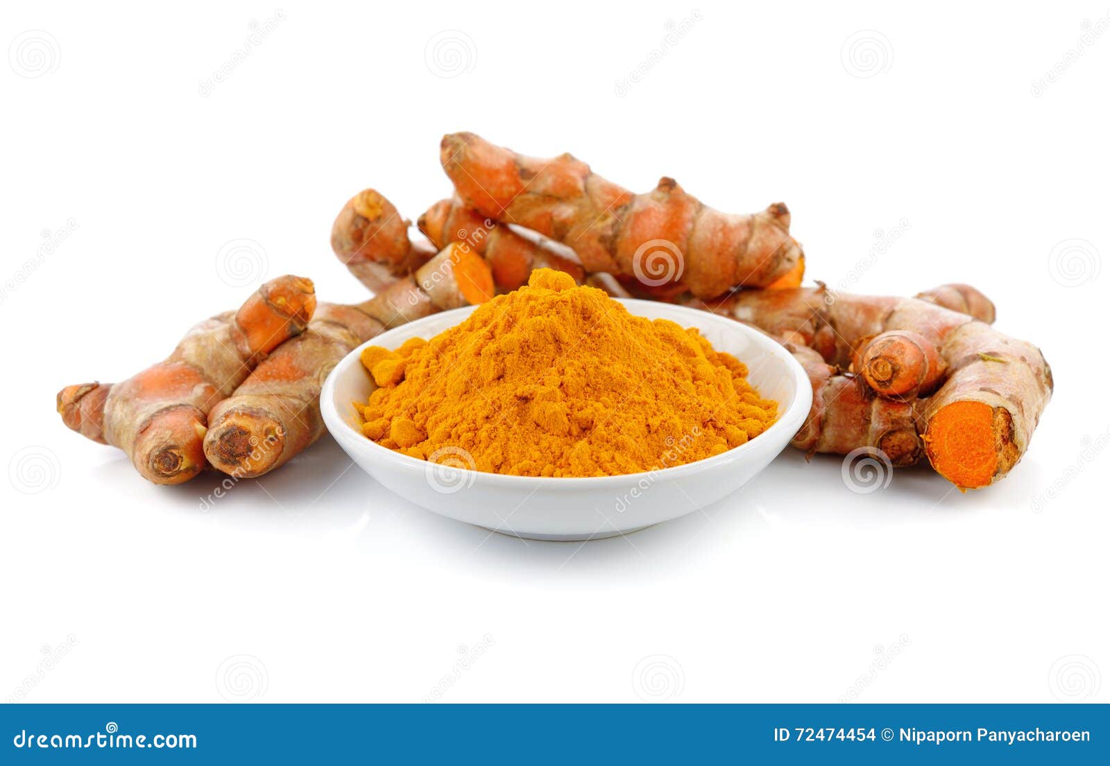 Turmeric Roots with Turmeric Powder Stock Photo - Image of healthy ...