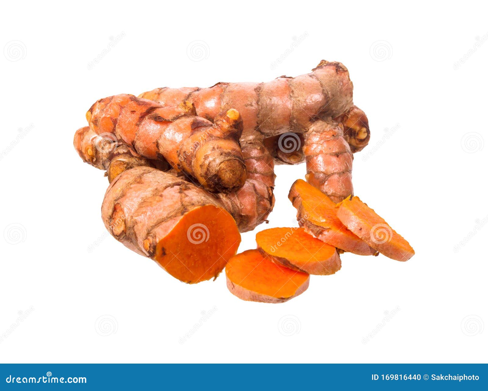 Turmeric Slice Isolated on White Backgroun. Clipping Path Stock Photo ...