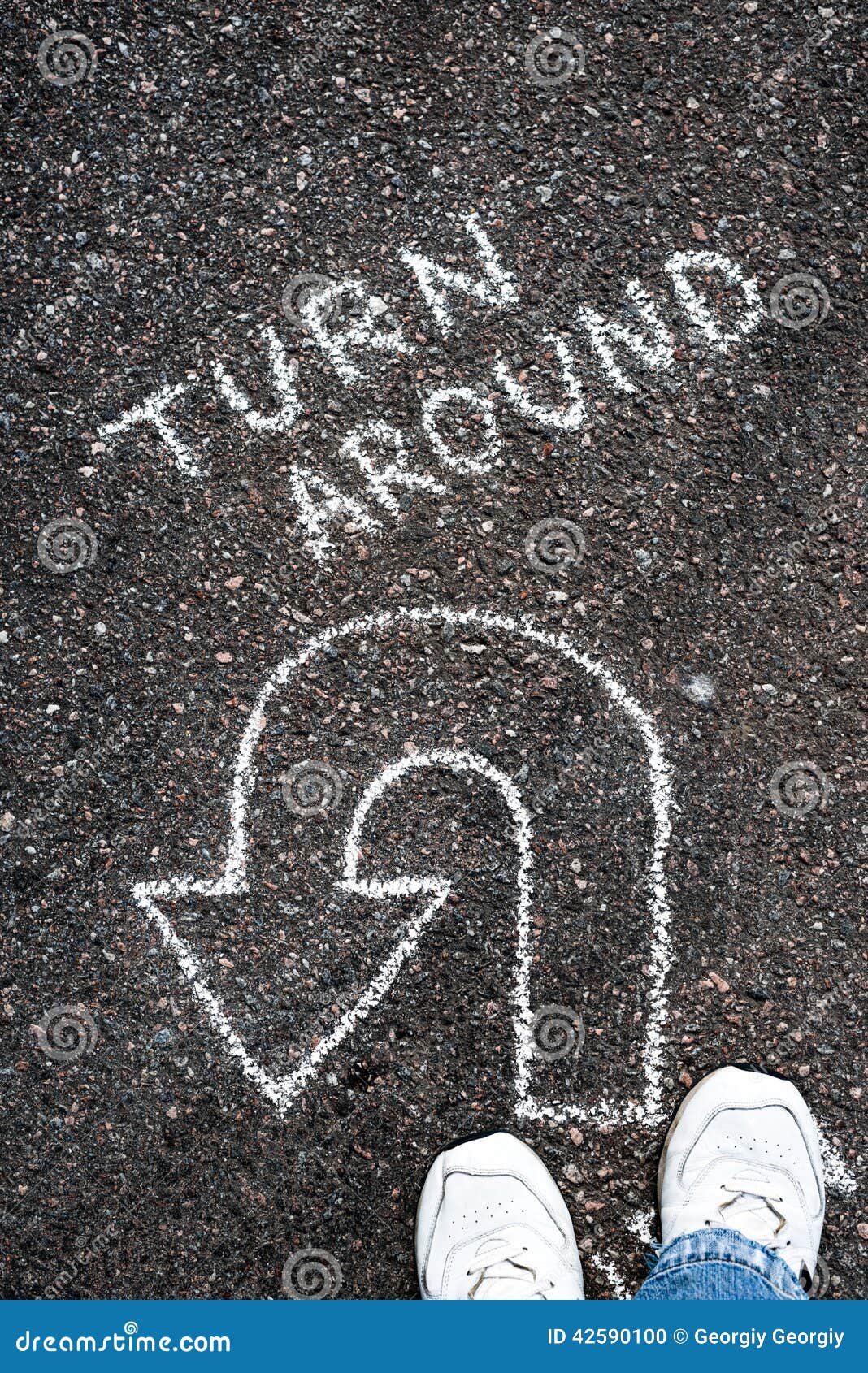 Turn around stock photo. Image of sign, directional, side - 42590100