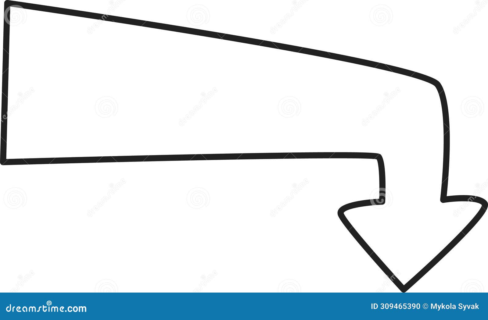 Turn Arrow Outline stock vector. Illustration of outline - 309465390