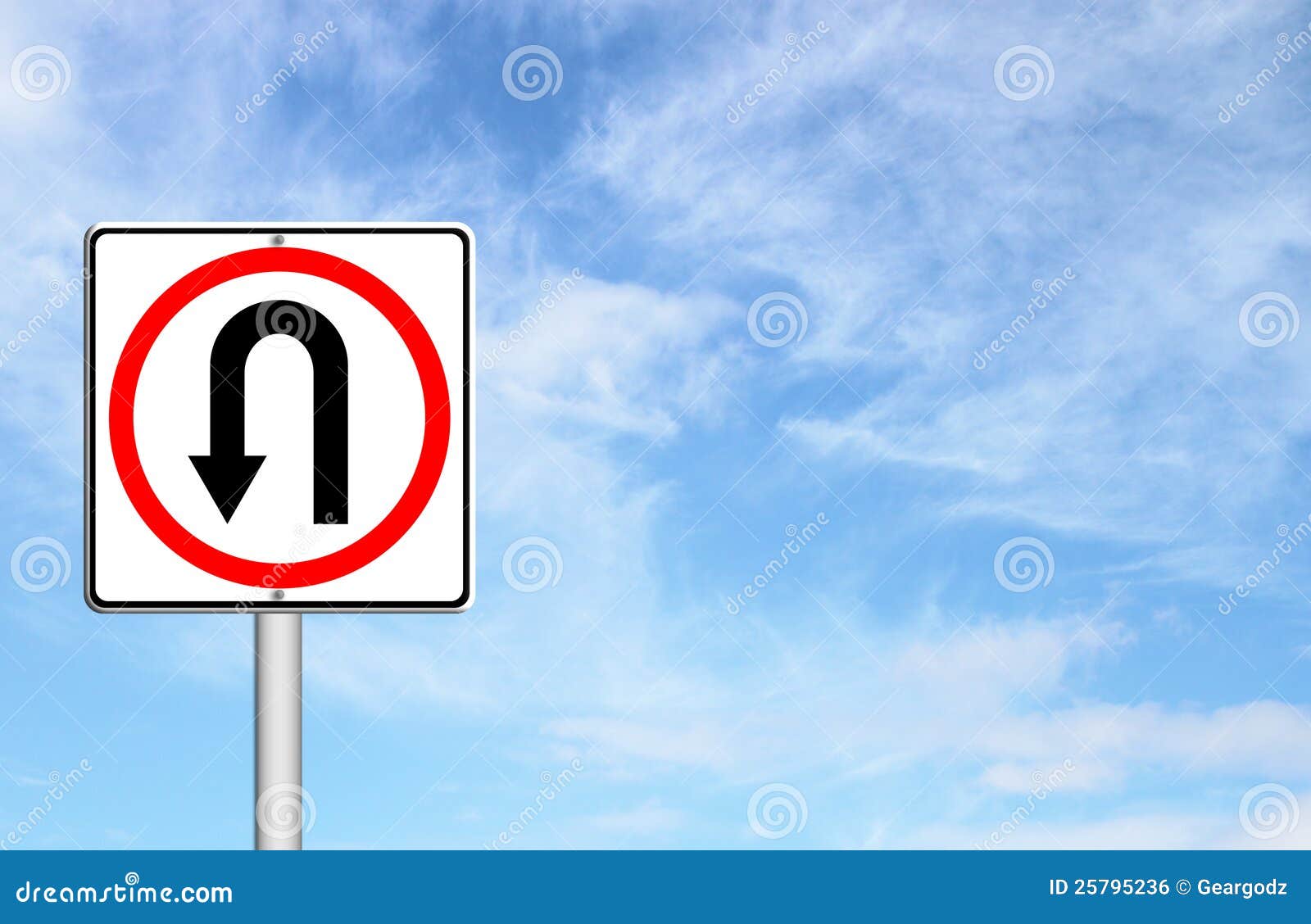 Turn back road sign stock illustration. Illustration of guide - 25795236