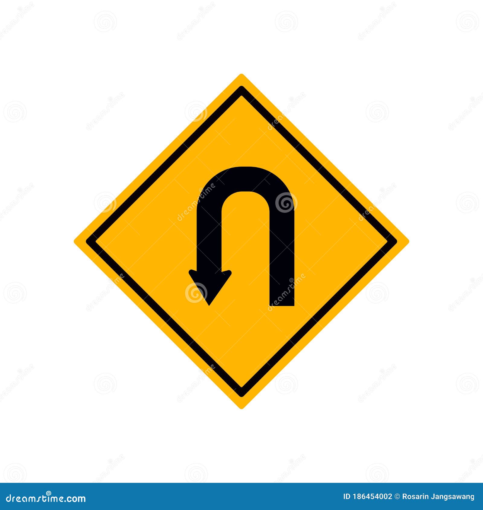 Turn Back Road Sign, Illustration Traffic Stock Illustration ...