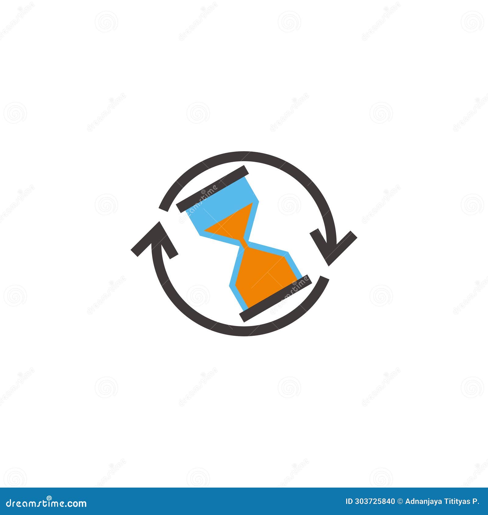 Turn Back Time Arrow Sand Watch Symbol Vector Stock Vector ...