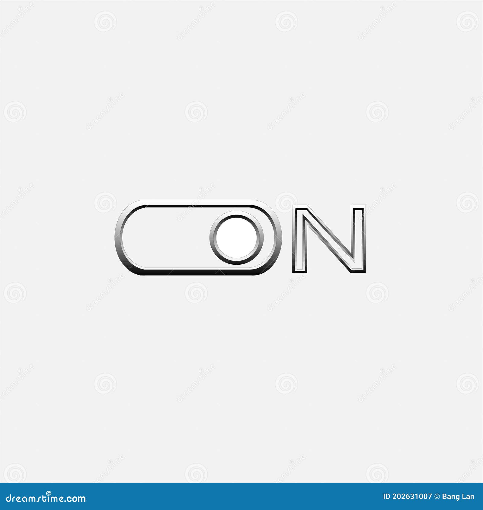 Turn on Button with a Modern Concept Stock Vector - Illustration of ...