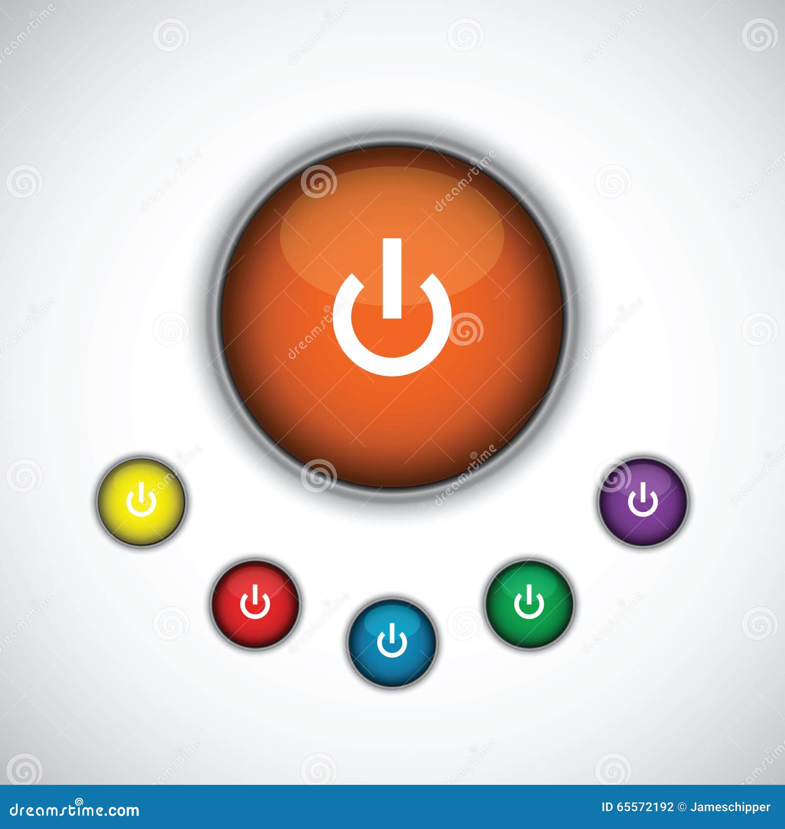 Turn on button set stock vector. Illustration of reset - 65572192