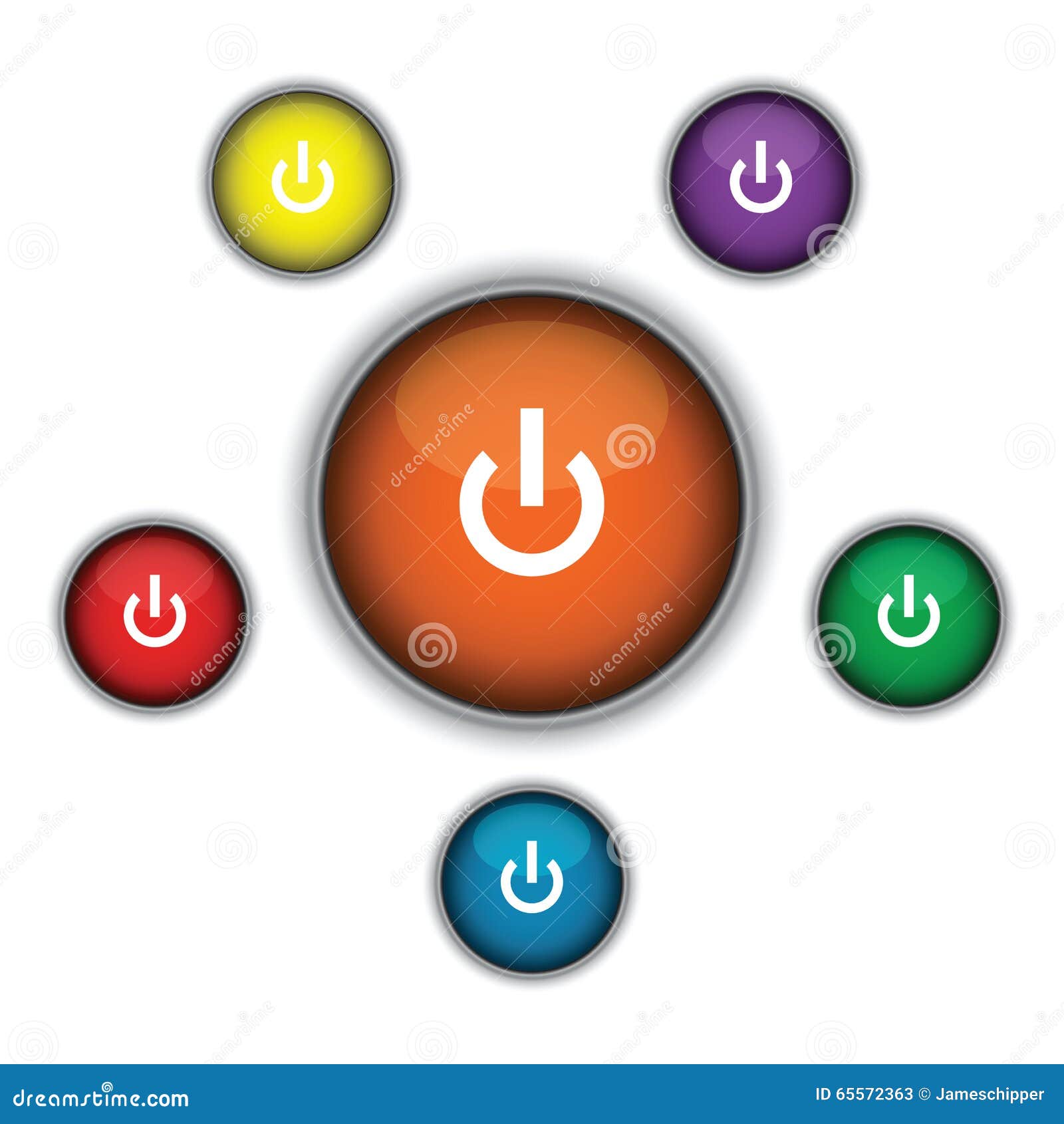 Turn on button set stock vector. Illustration of powerful - 65572363