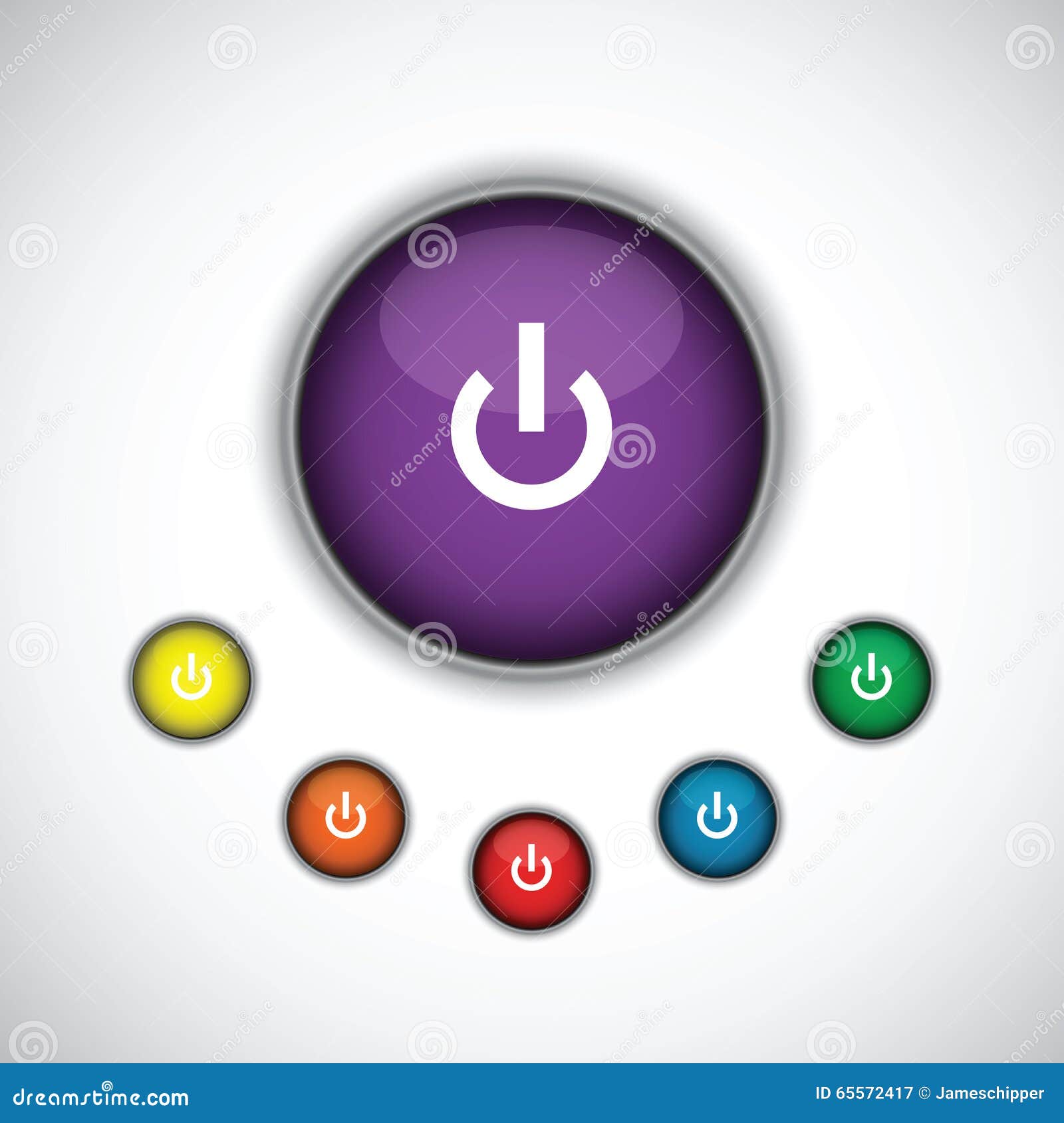 Turn on button set stock vector. Illustration of circle - 65572417