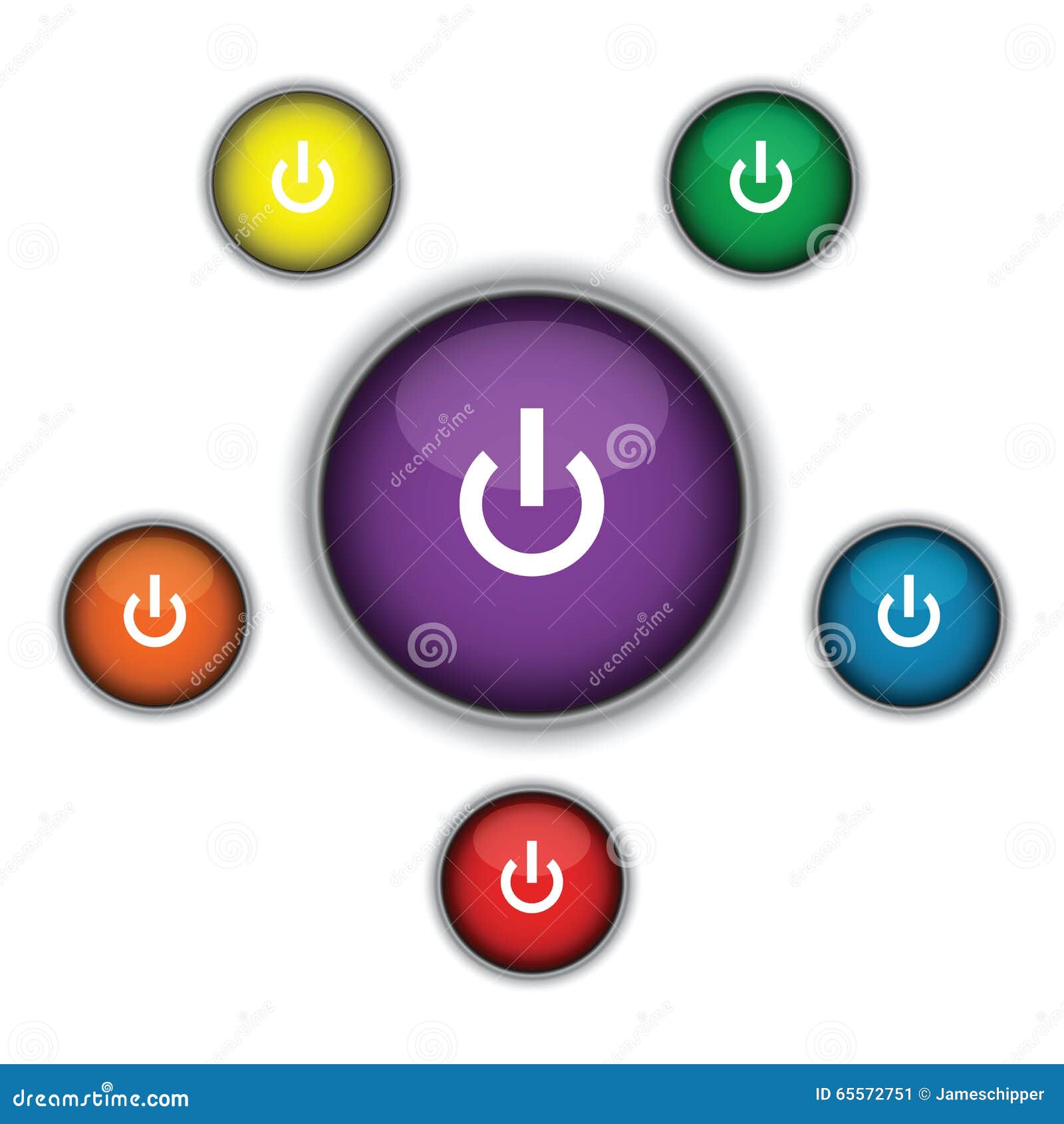 Turn on button set stock vector. Illustration of background - 65572751