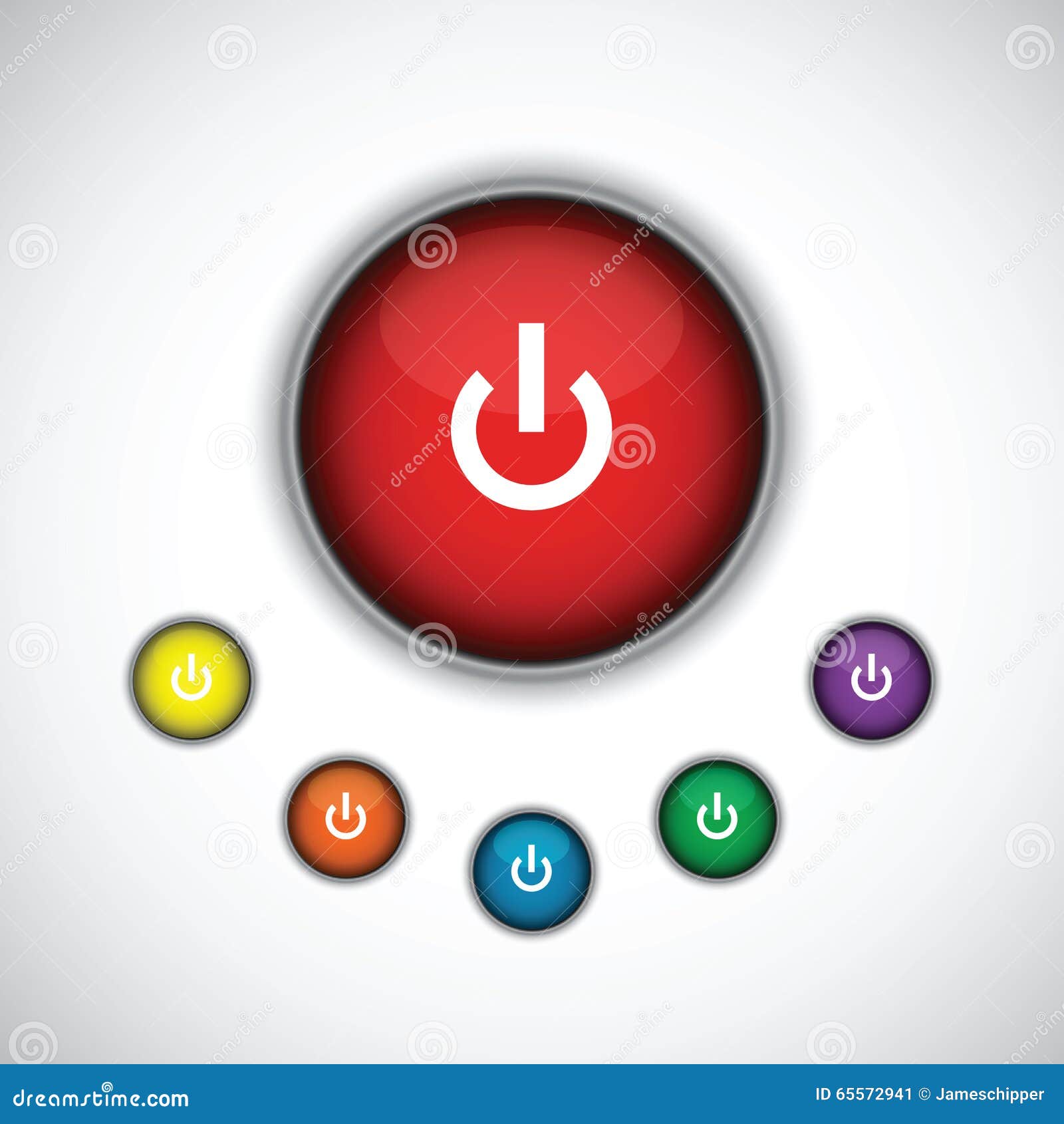 Turn on button set stock vector. Illustration of orange - 65572941