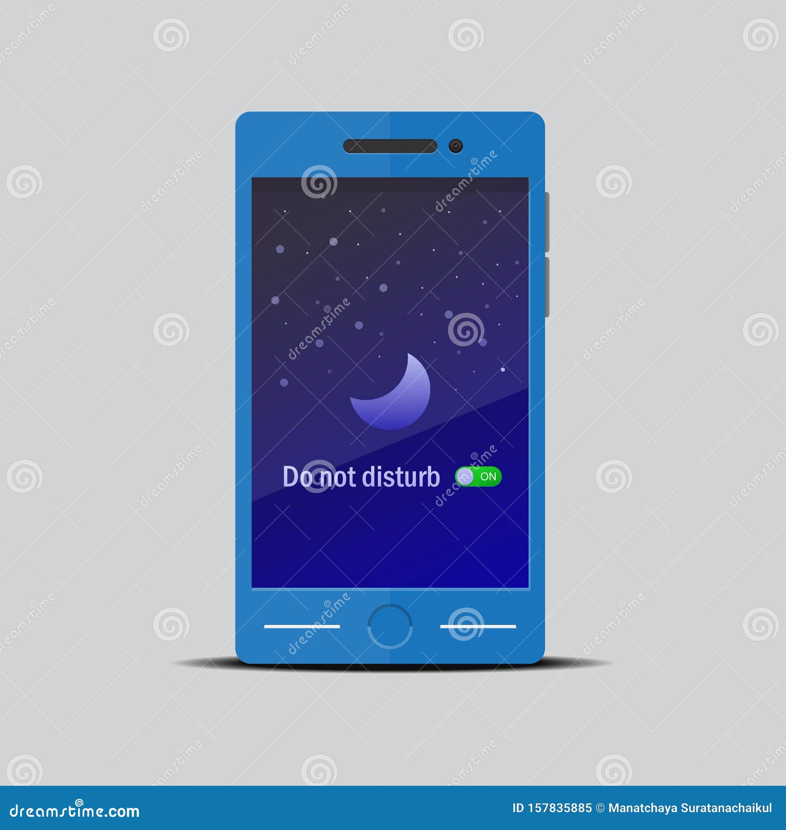 Turn Do Not Disturb on Smartphone. Stock Illustration - Illustration of ...