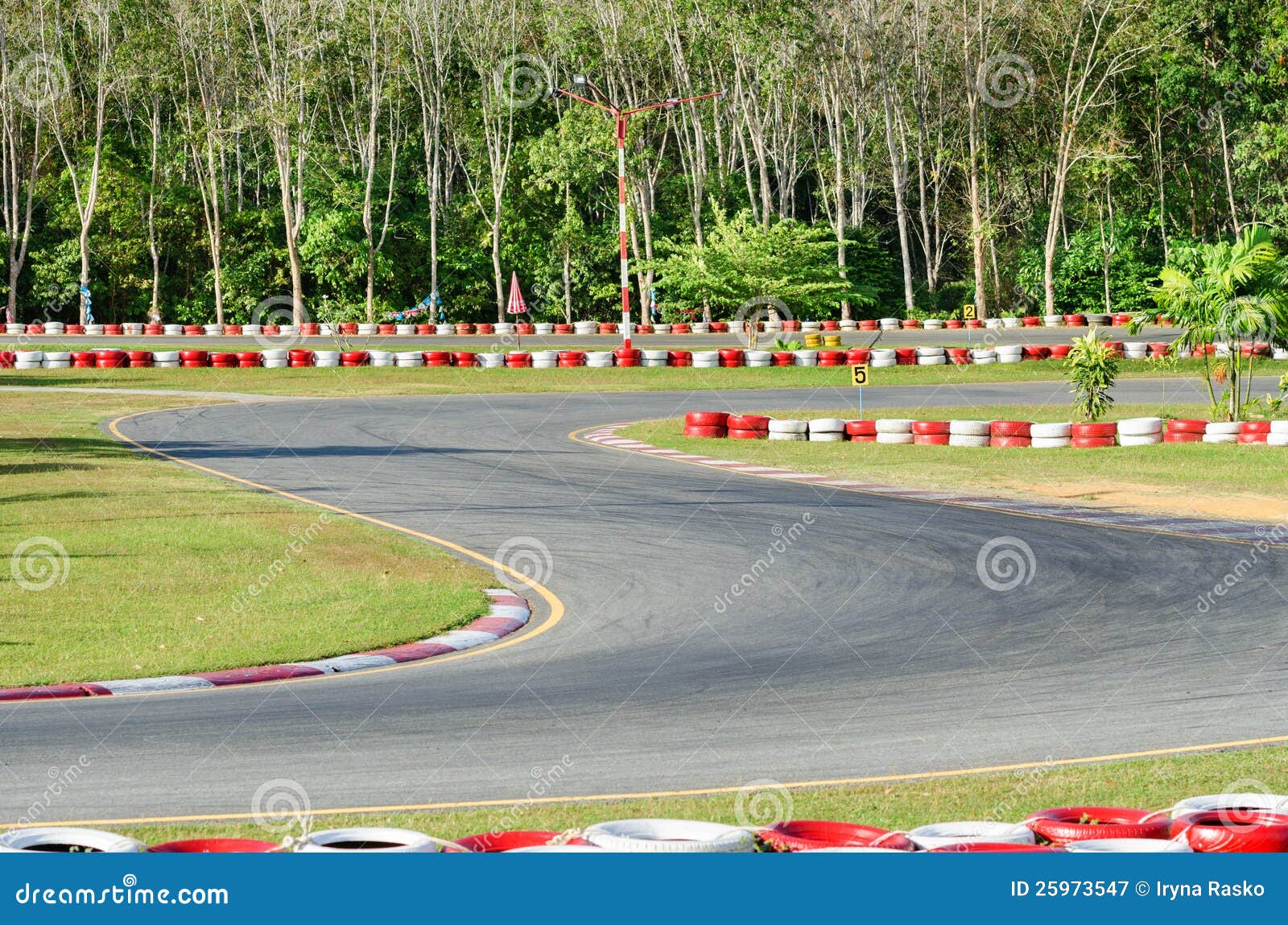 Turn on a Empty Race Car Circuit. Stock Image - Image of motorized ...