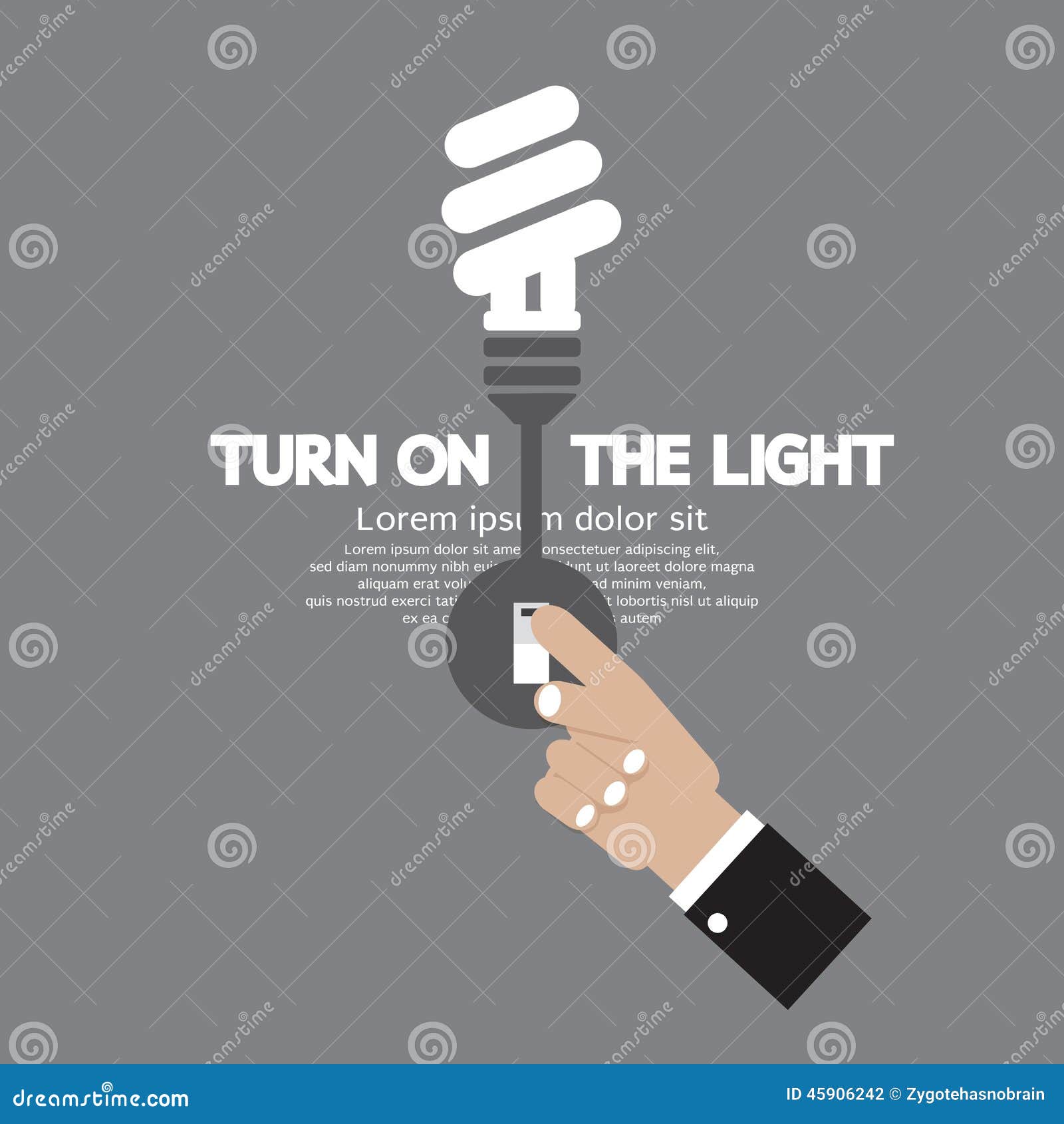 Turn on the Energy-Efficient Light Bulb Stock Vector - Illustration of ...