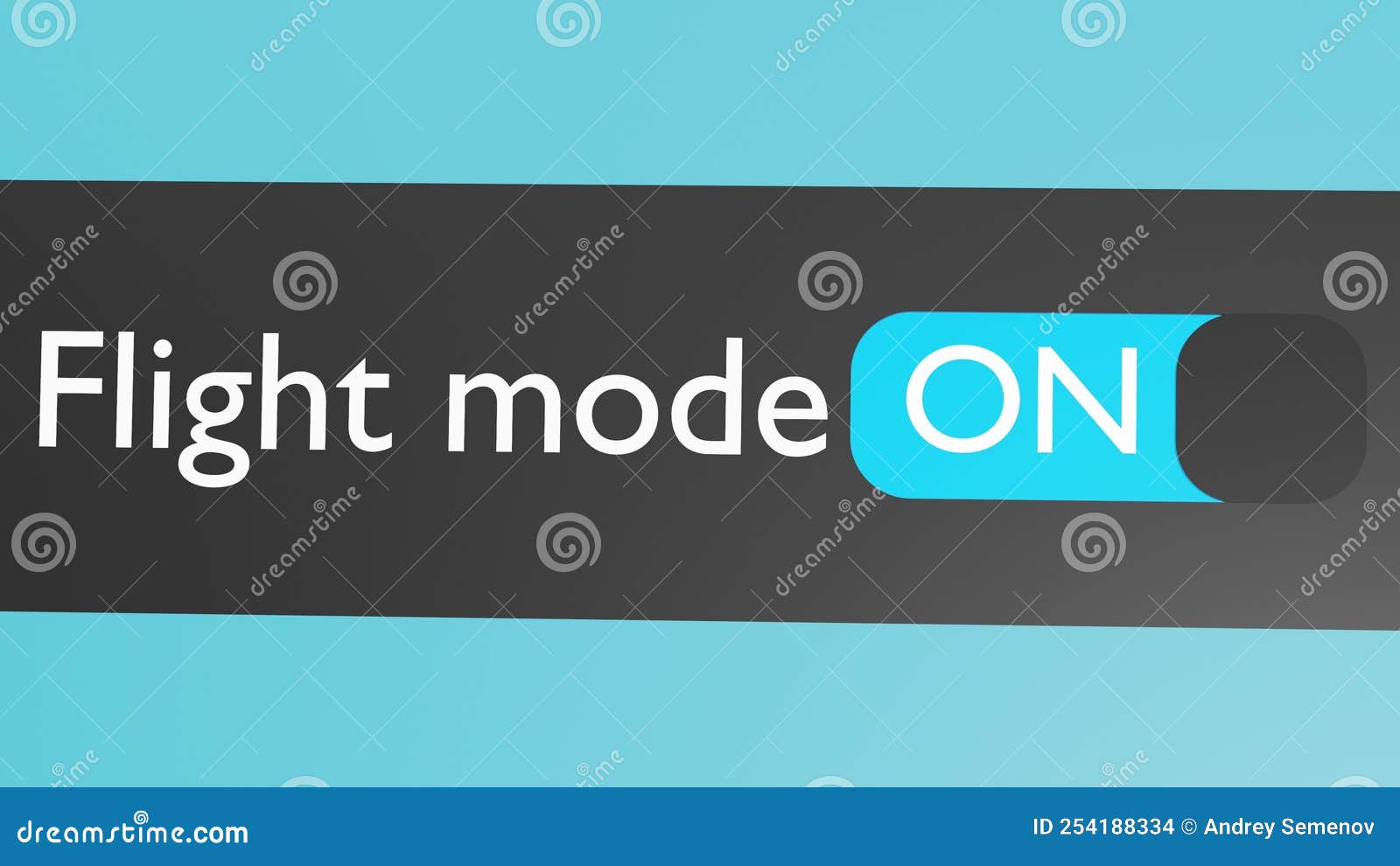 Turn on Flight Mode Button, Slider. 3d Render. Stock Illustration ...