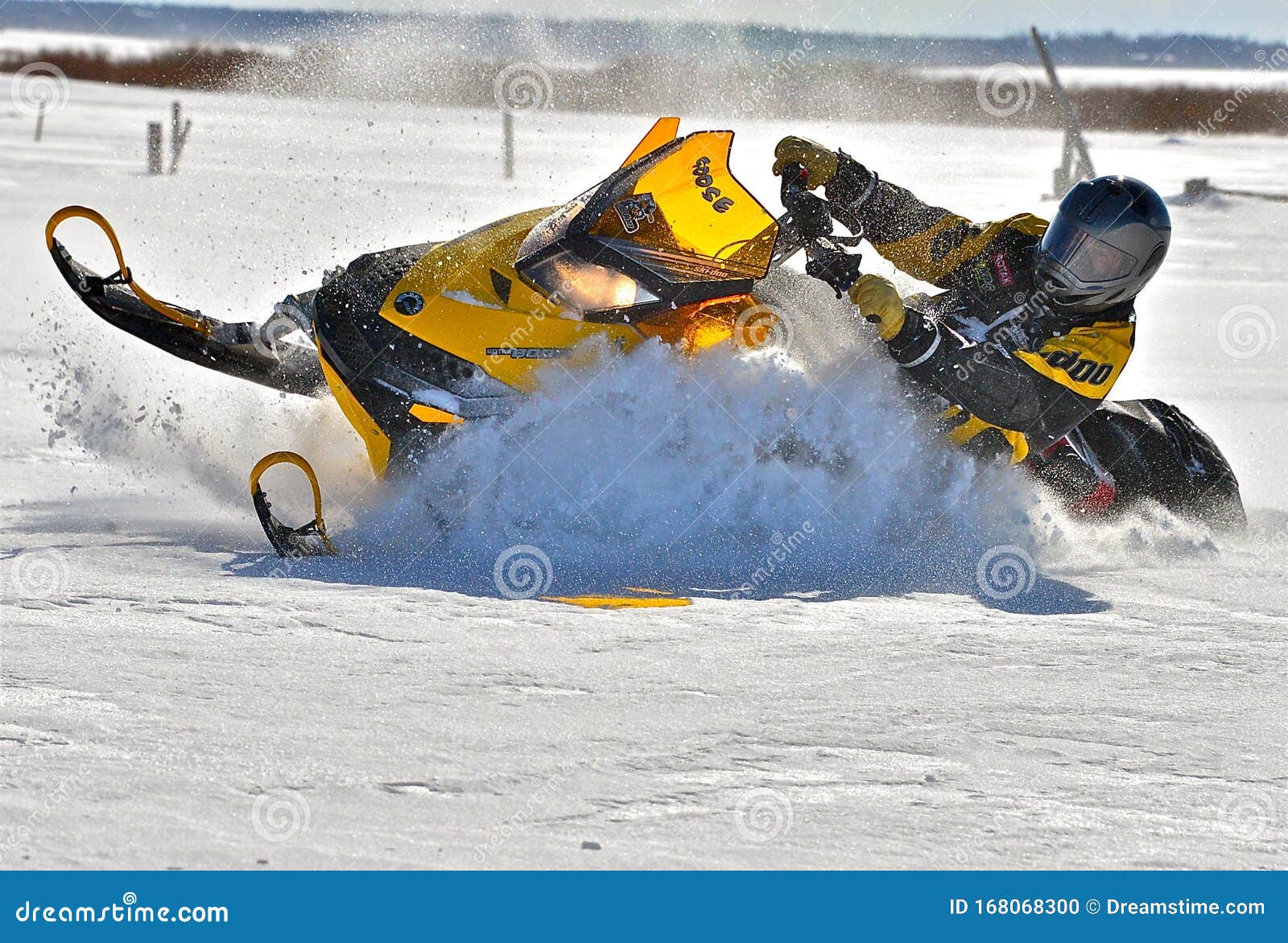 In the Turn editorial image. Image of snowmobile, turn - 168068300
