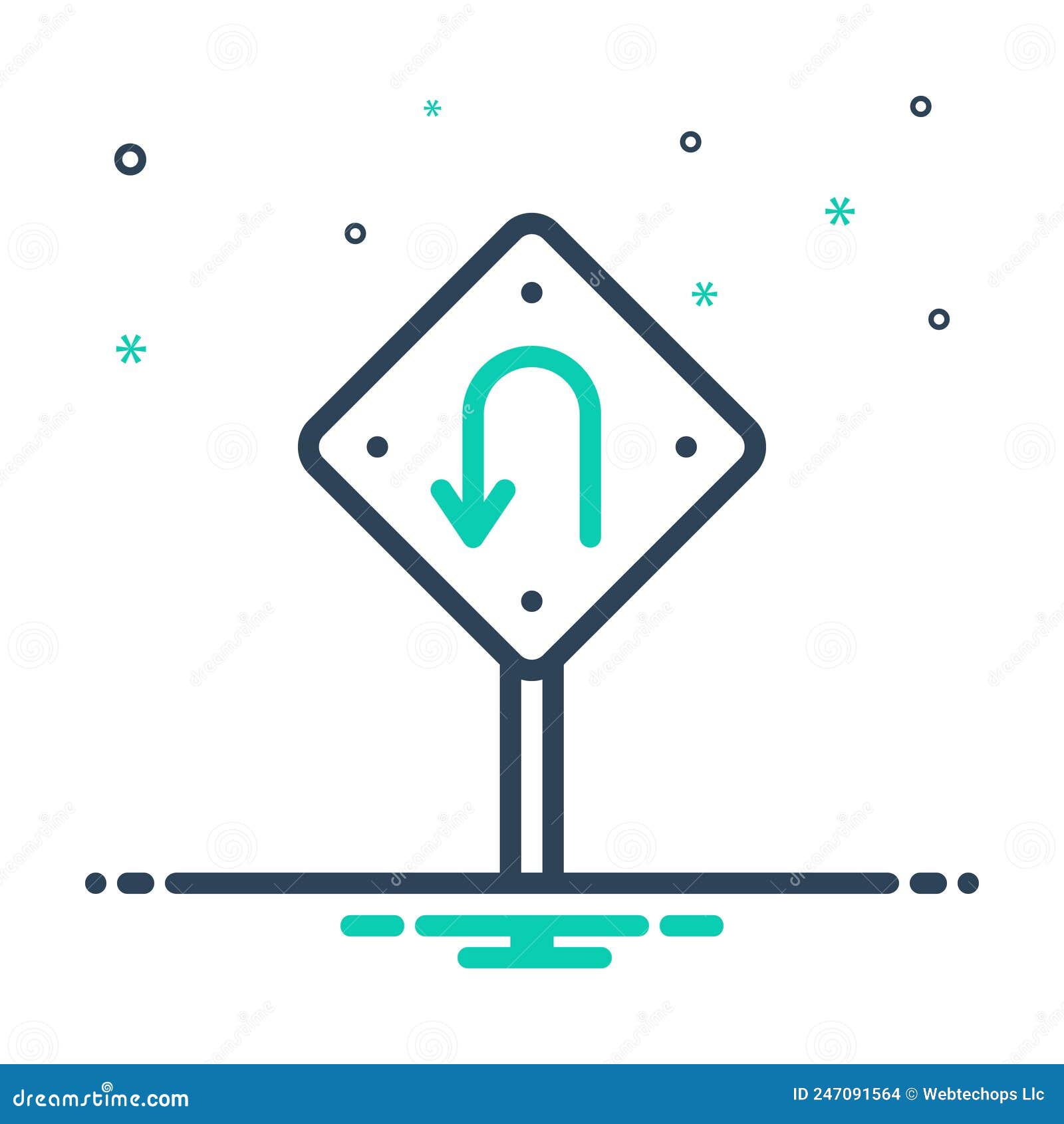 Mix Icon for Turn, Arrow and Road Stock Vector - Illustration of road ...