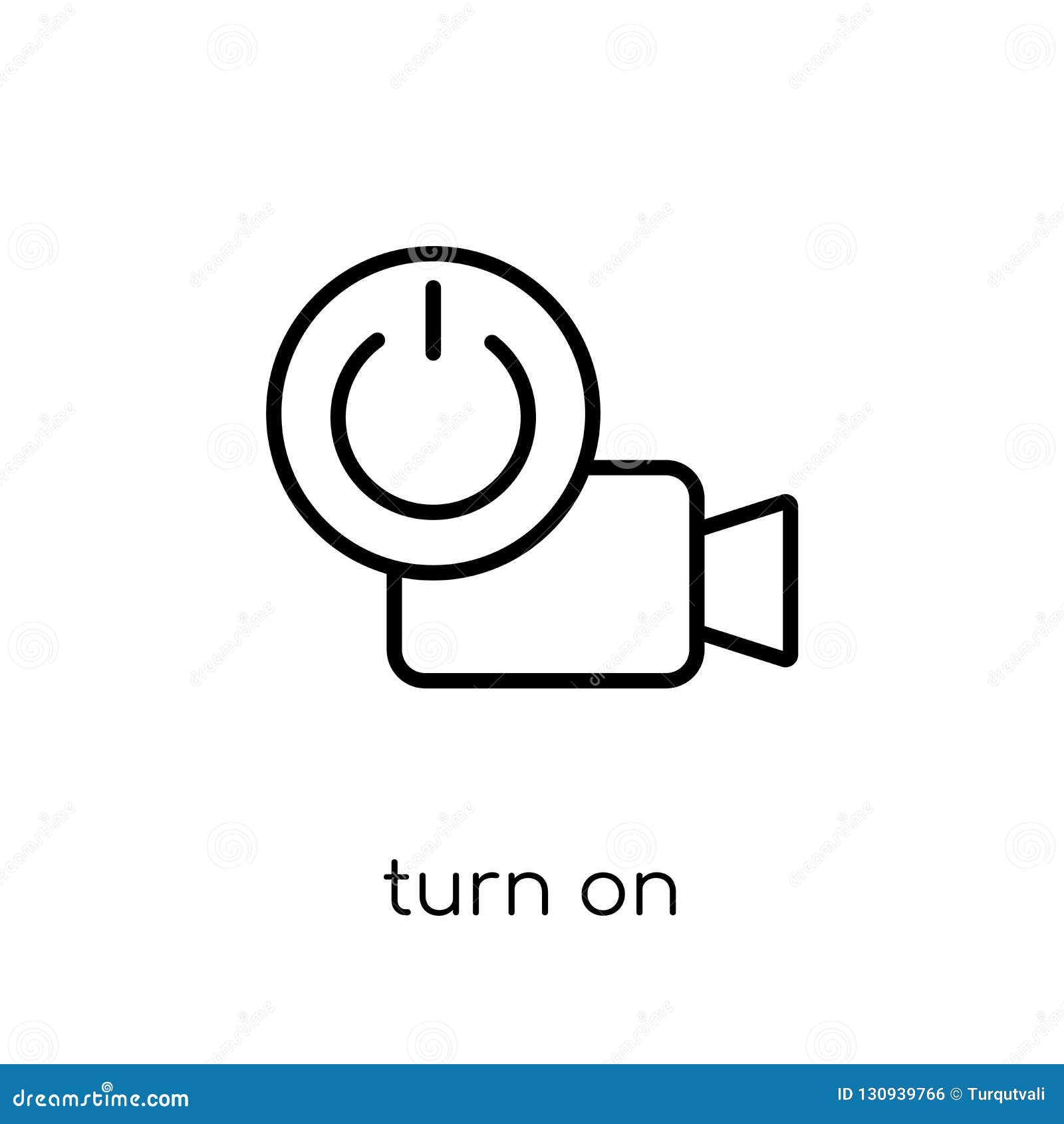 Turn on Icon. Trendy Modern Flat Linear Vector Turn on Icon on W Stock ...