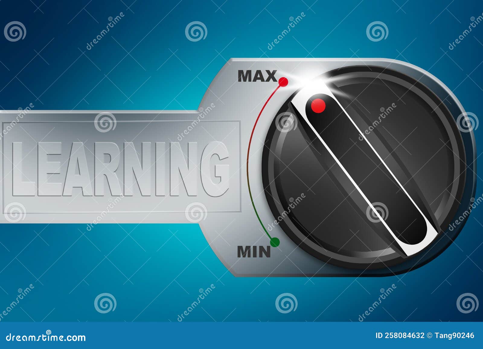 Turn the Knob To Max for Learning Stock Illustration - Illustration of ...