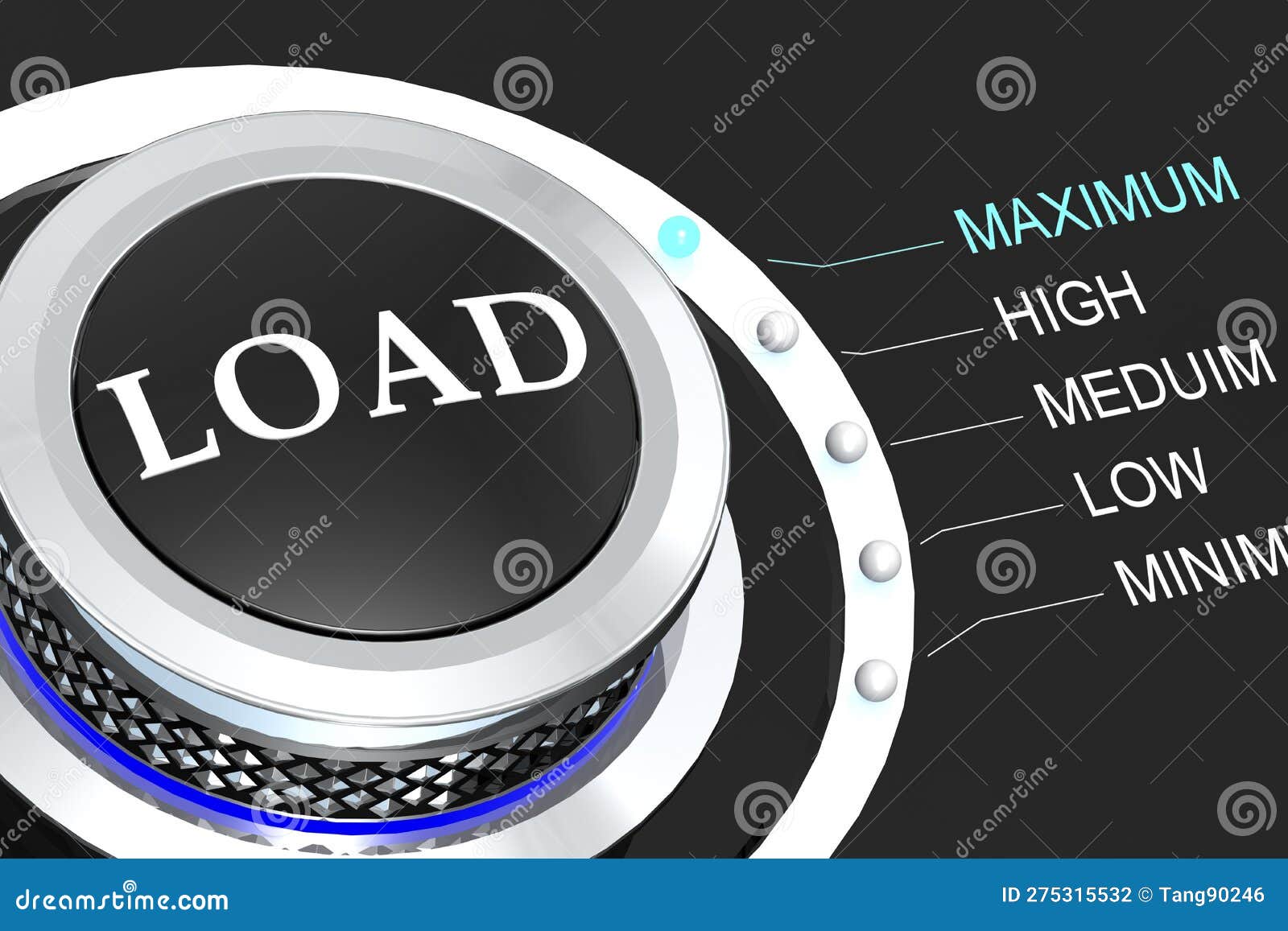 Turn the Knob To Maximum for Load Level Stock Illustration ...